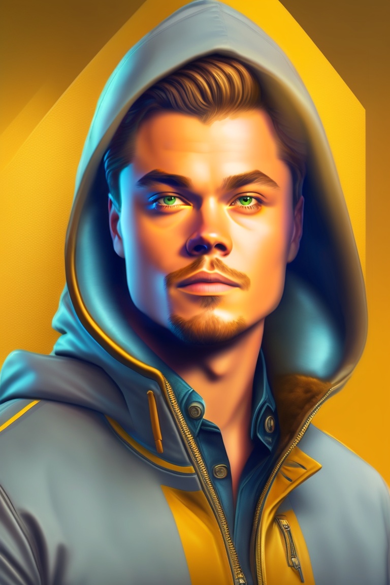 Lexica - Leonardo DiCaprio in a hood in a jacket with Bitcoin, crypto ...