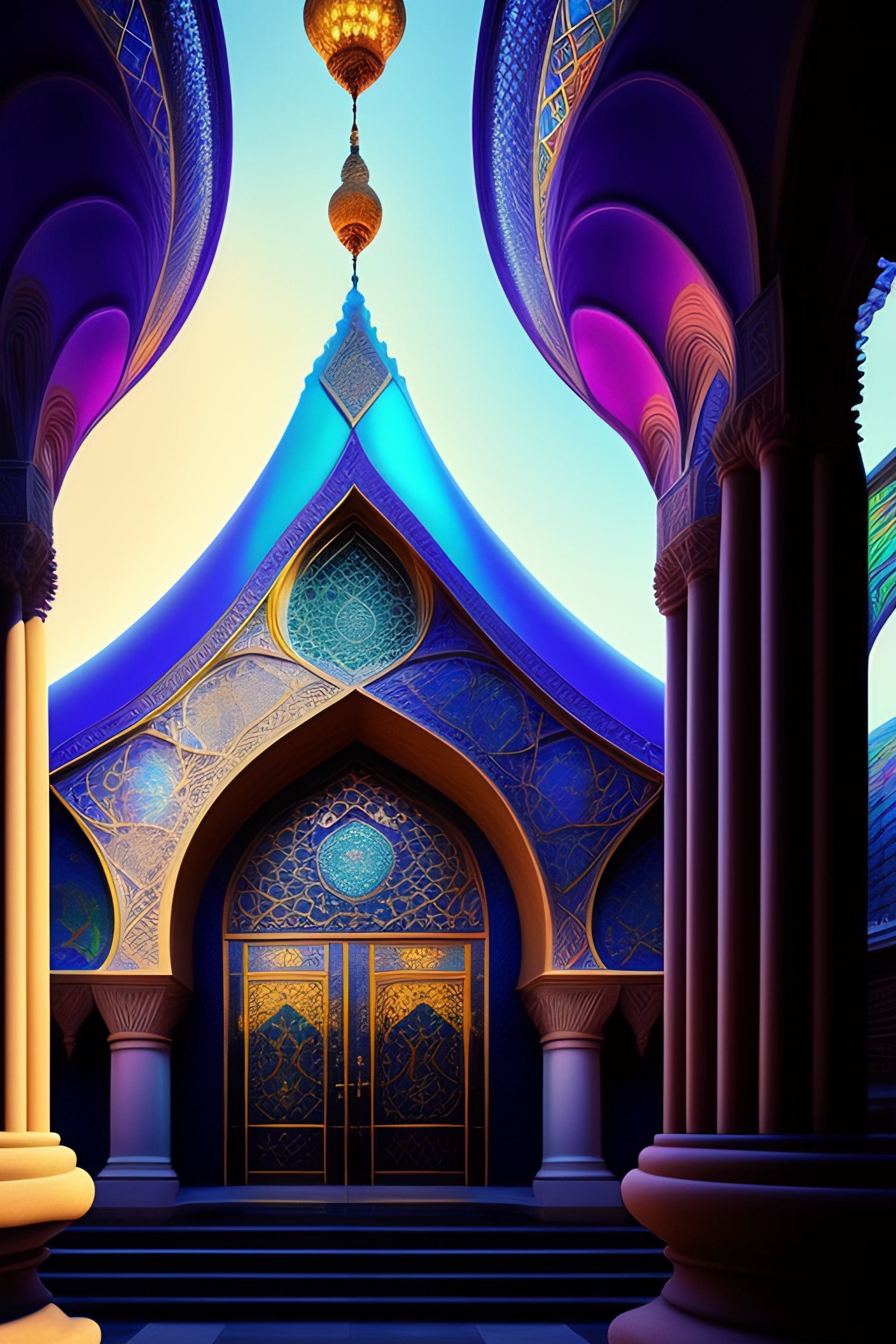 Lexica - Iridescent, scales, 15th century islamic architecture, blues ...