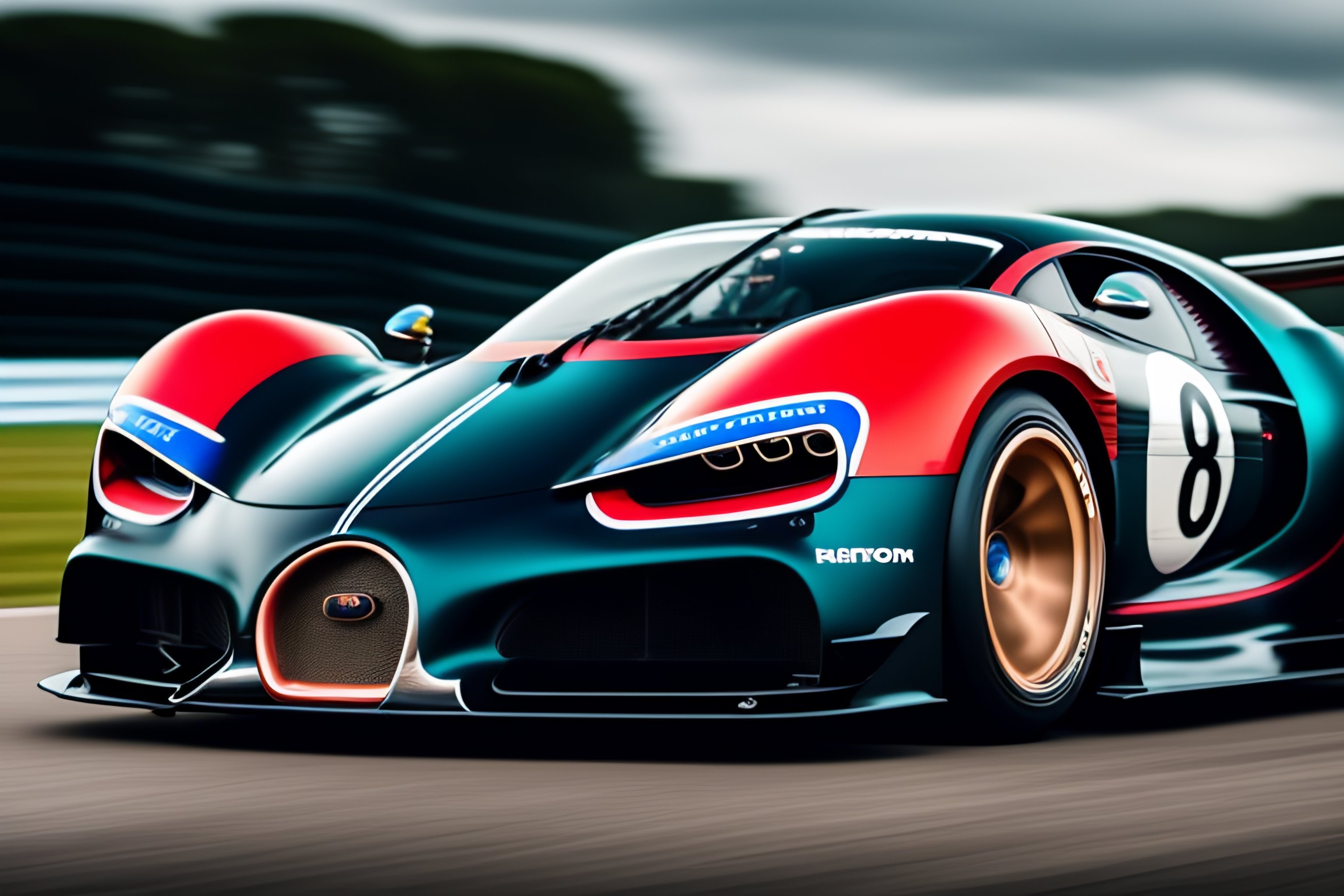 Lexica - A retro Bugatti Chiron 1966 prototype race car from at le mans ...