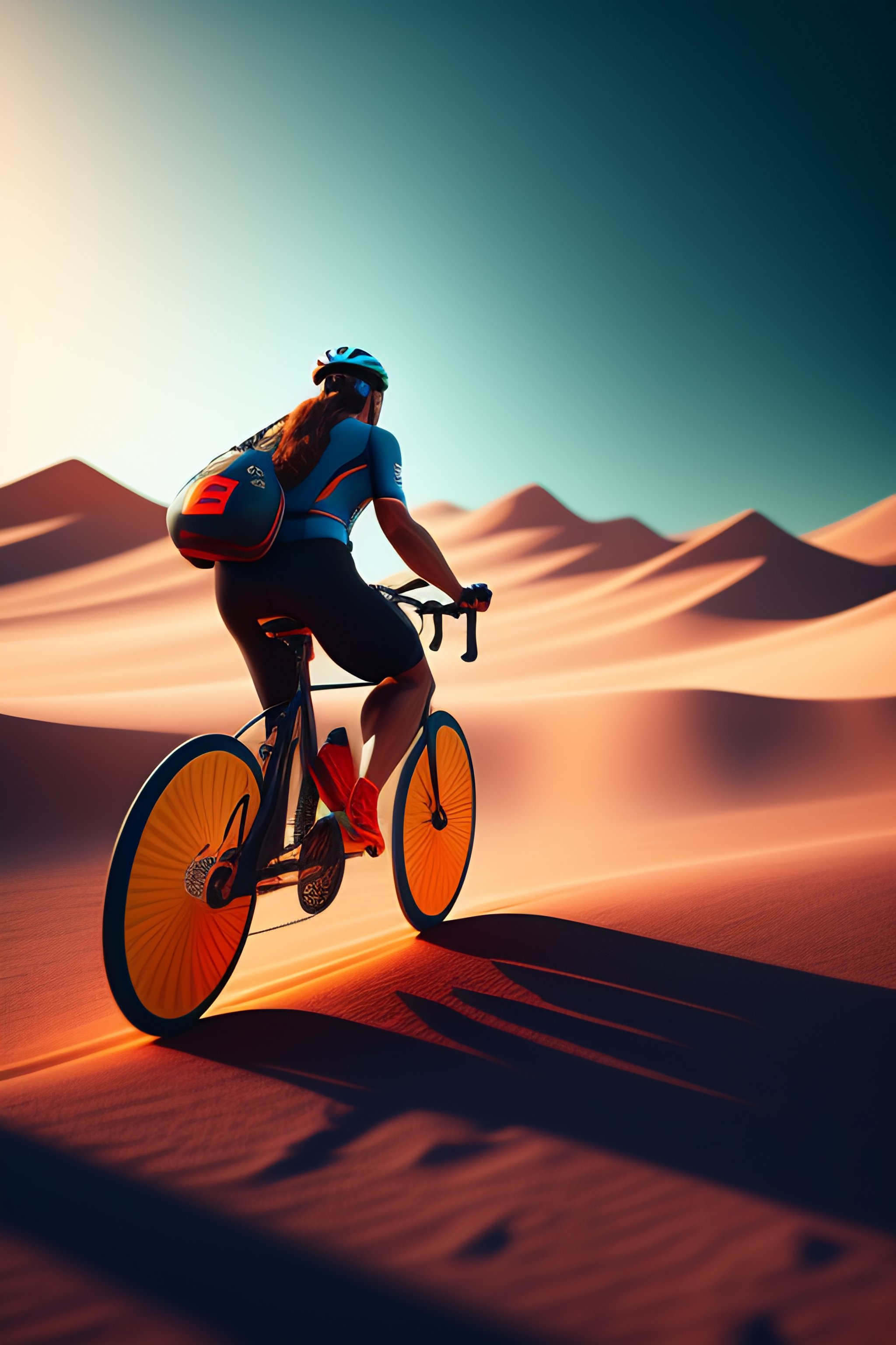 Lexica - Jesus riding a bicycle. 3d render, beeple, centered