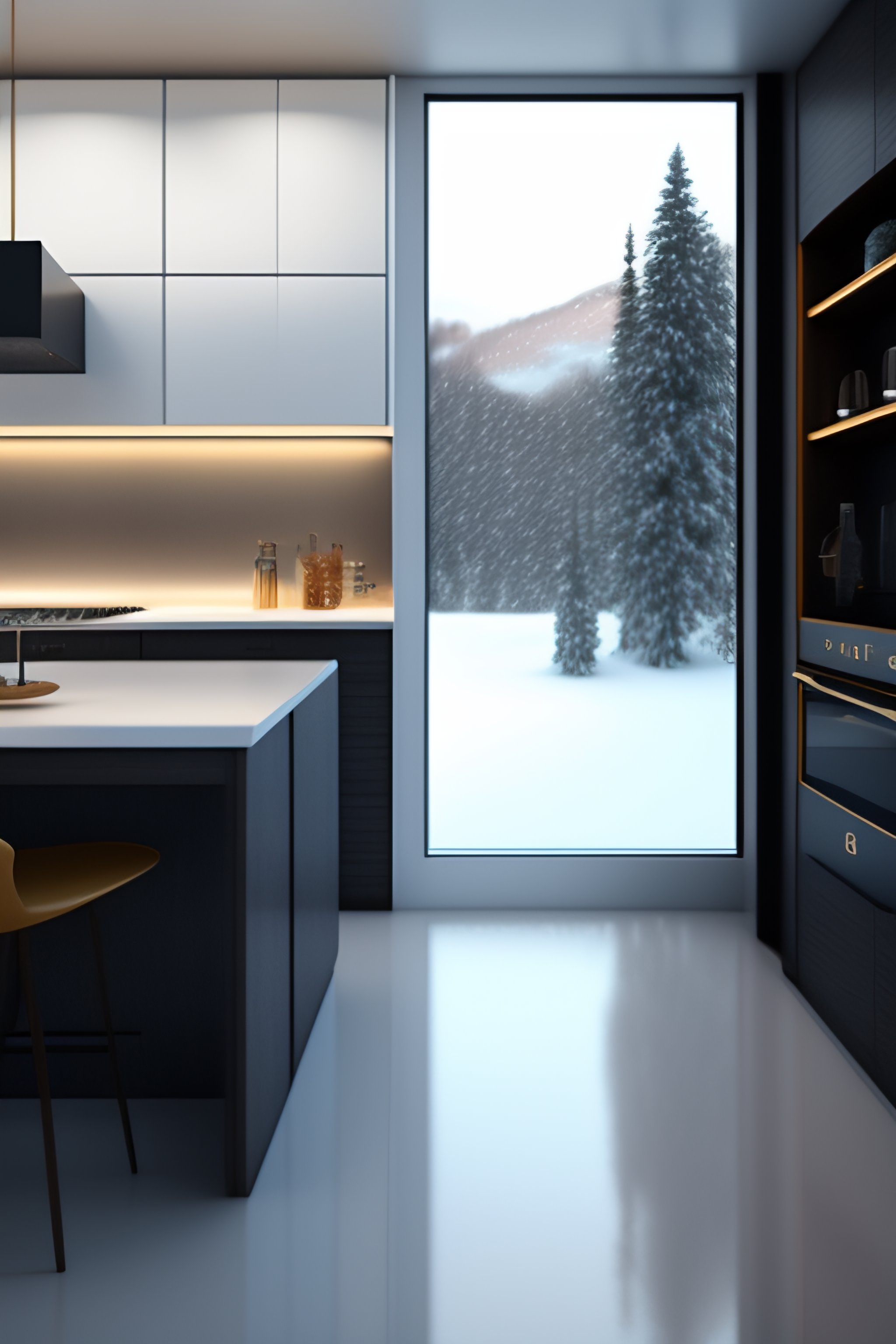 Lexica - Modern snow kitchen futuristic view