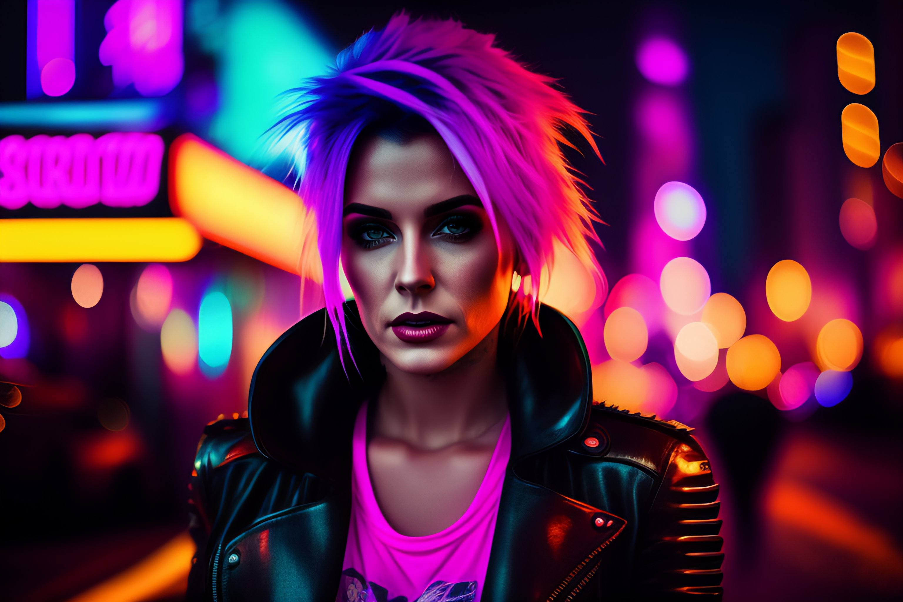 Lexica - Award winning waist up photo of a beautiful cyberpunk hacker ...