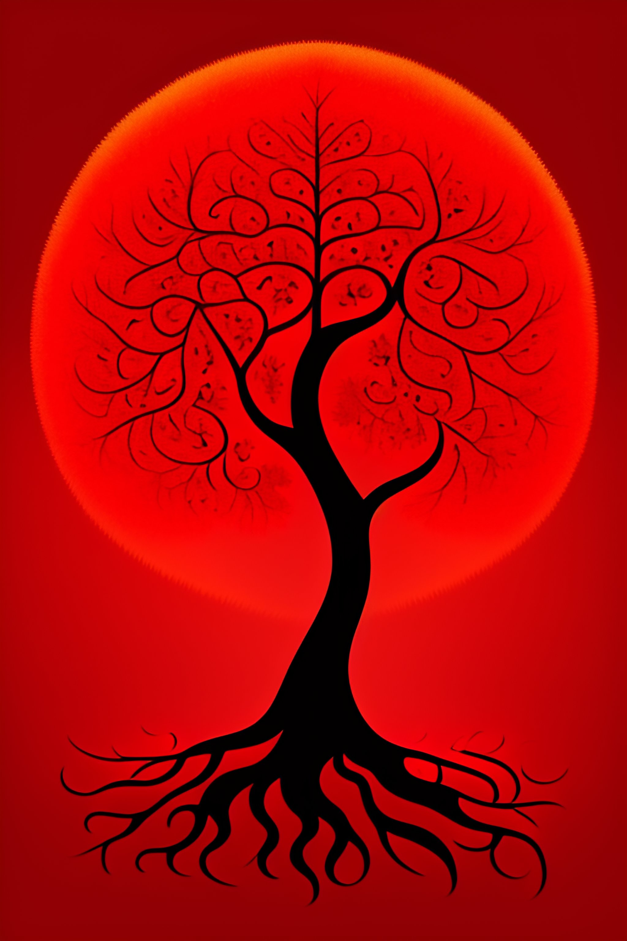 Lexica - Draw me a red tree of life
