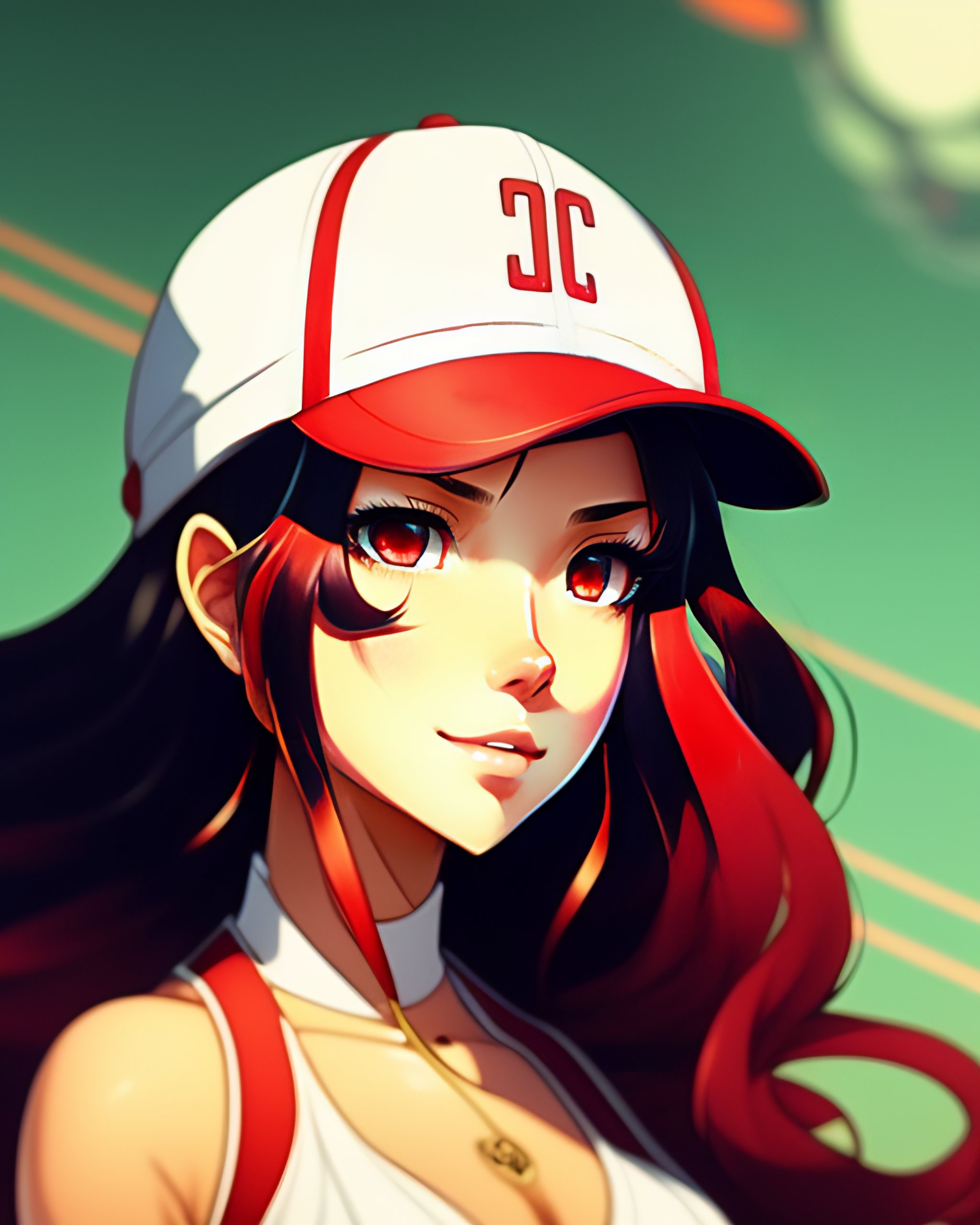 Lexica - Capitals girl with a sailor red cap,red and black color ...