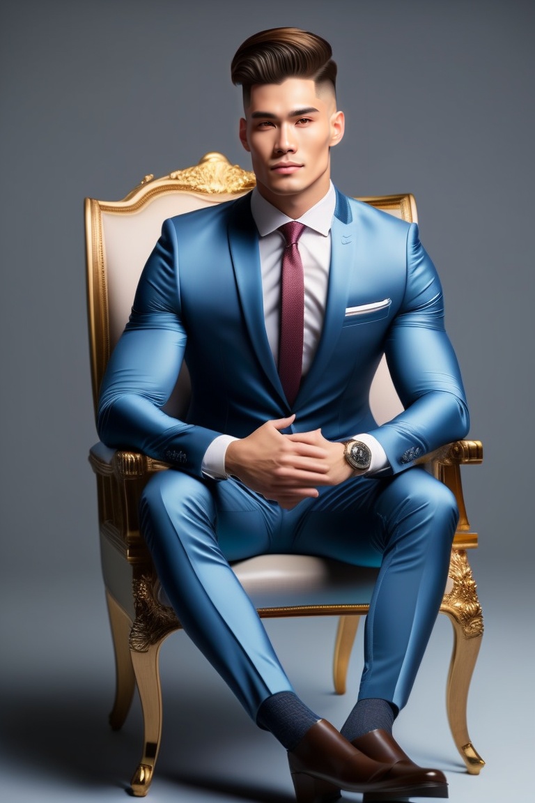 Lexica - Handsome man clean shave, and wearing suit, confidence man ...