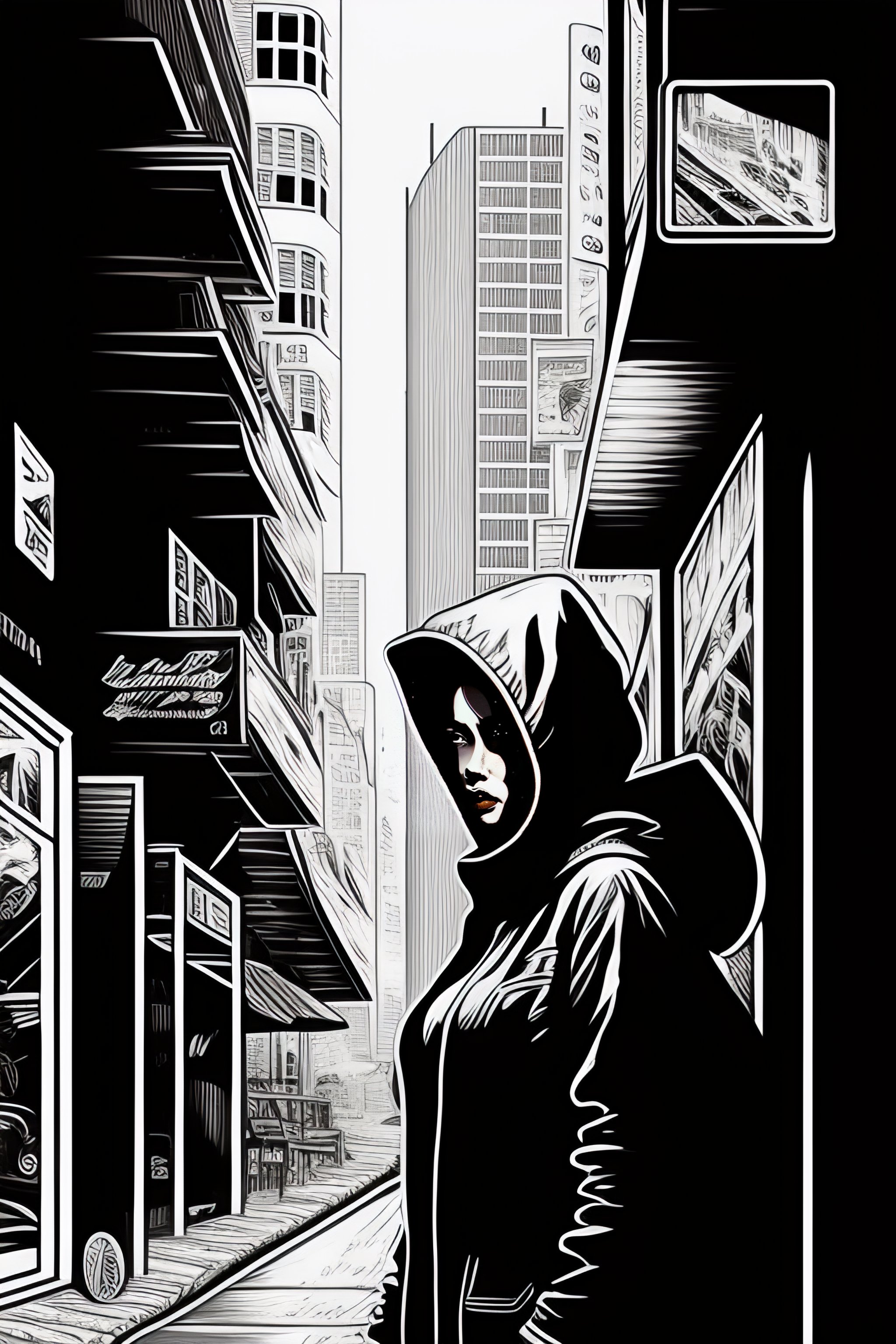 Lexica - Vintage 90's comic style environmental wide shot of a sketchy ...