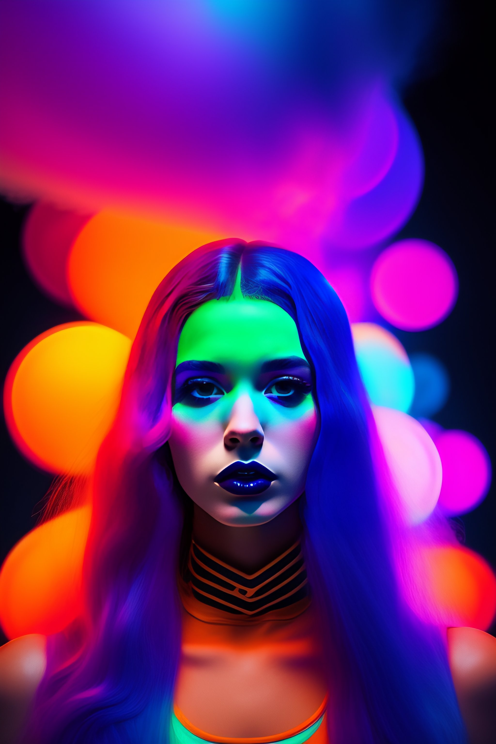 Lexica - LSD, goth girl, colorful light glipses, particle smoke, xtreme ...