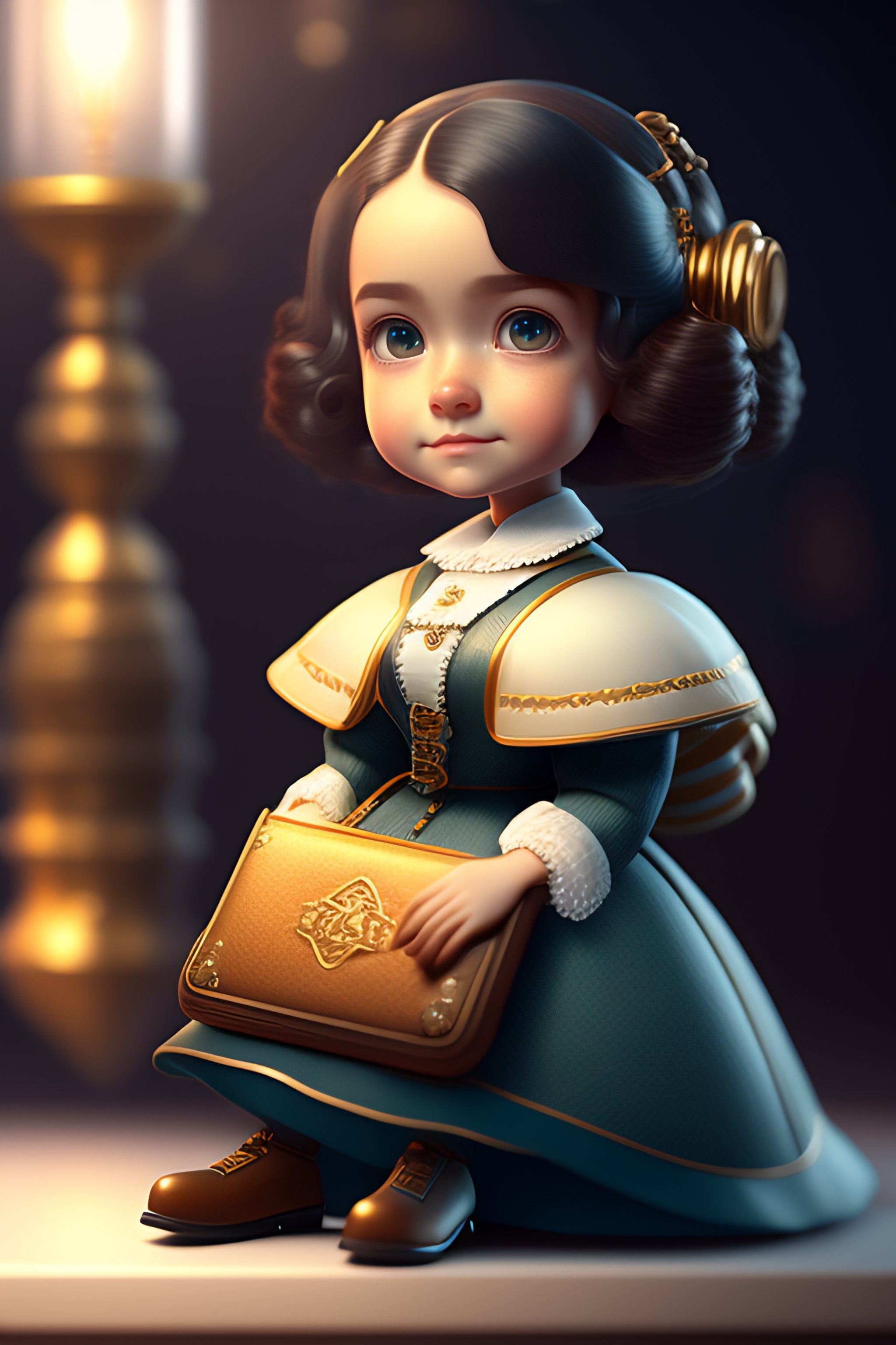 Lexica - Cute small Ada Lovelace sitting in front of laptop, unreal ...