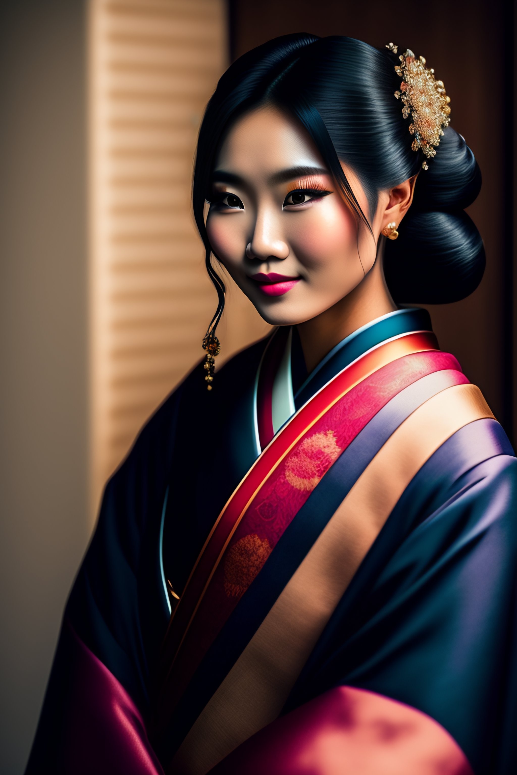 Lexica - Portrait of a stunningly beautiful, young, japanese geisha ...