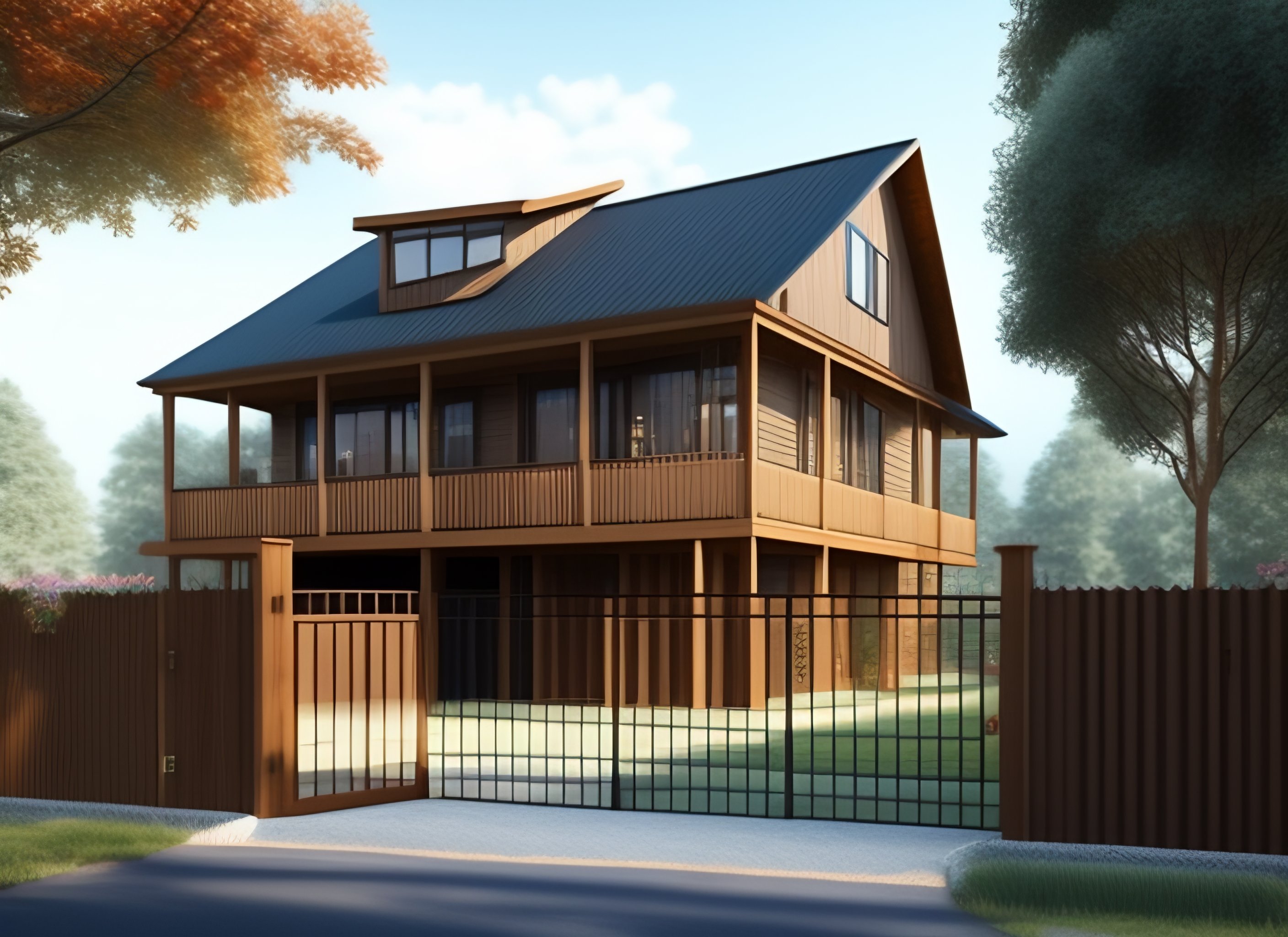 Lexica - 2-story 4LDK detached house Western-style prefabricated building daytime view from the gate