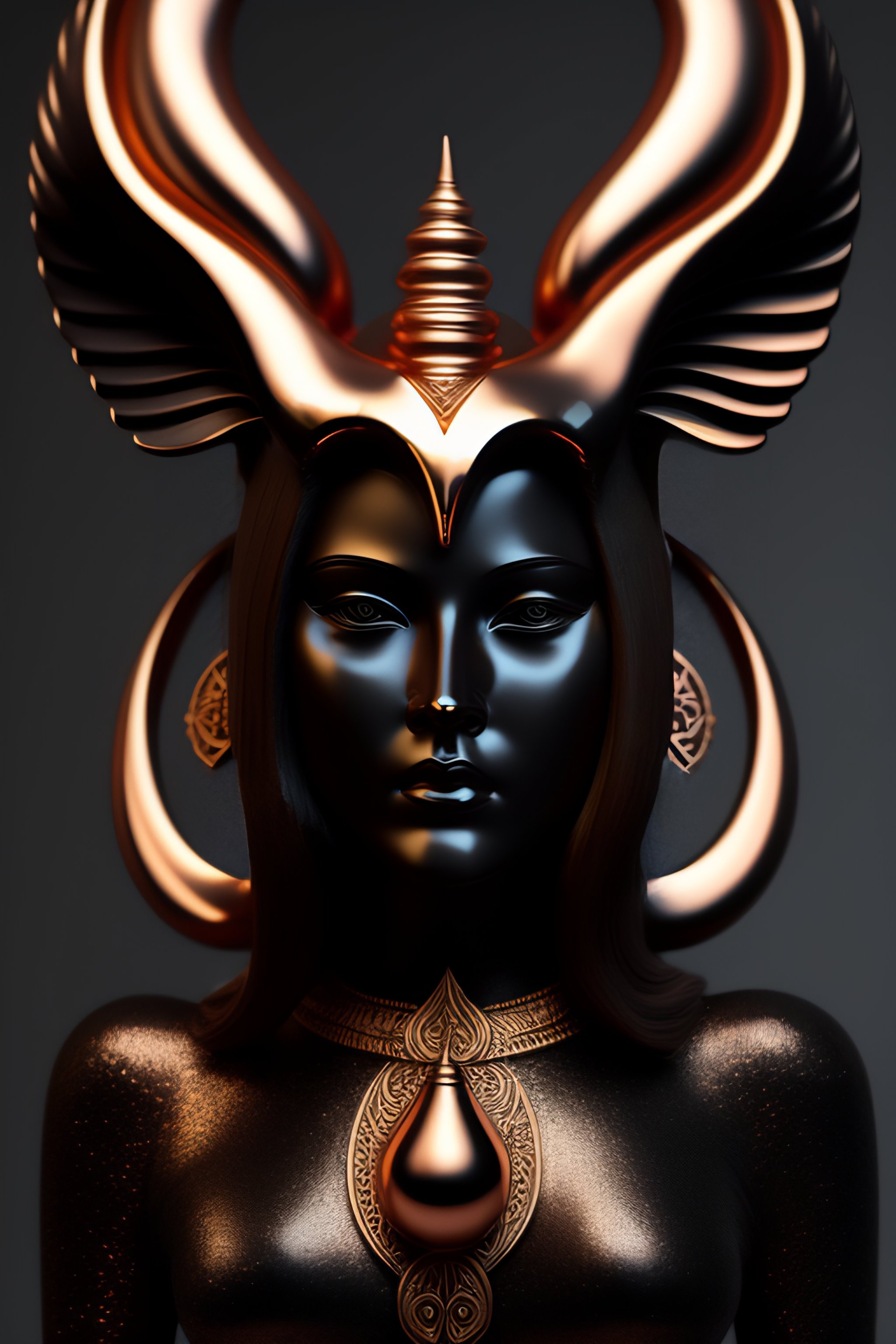 Lexica - Create a carved face of baphomet black and rosegold portrait