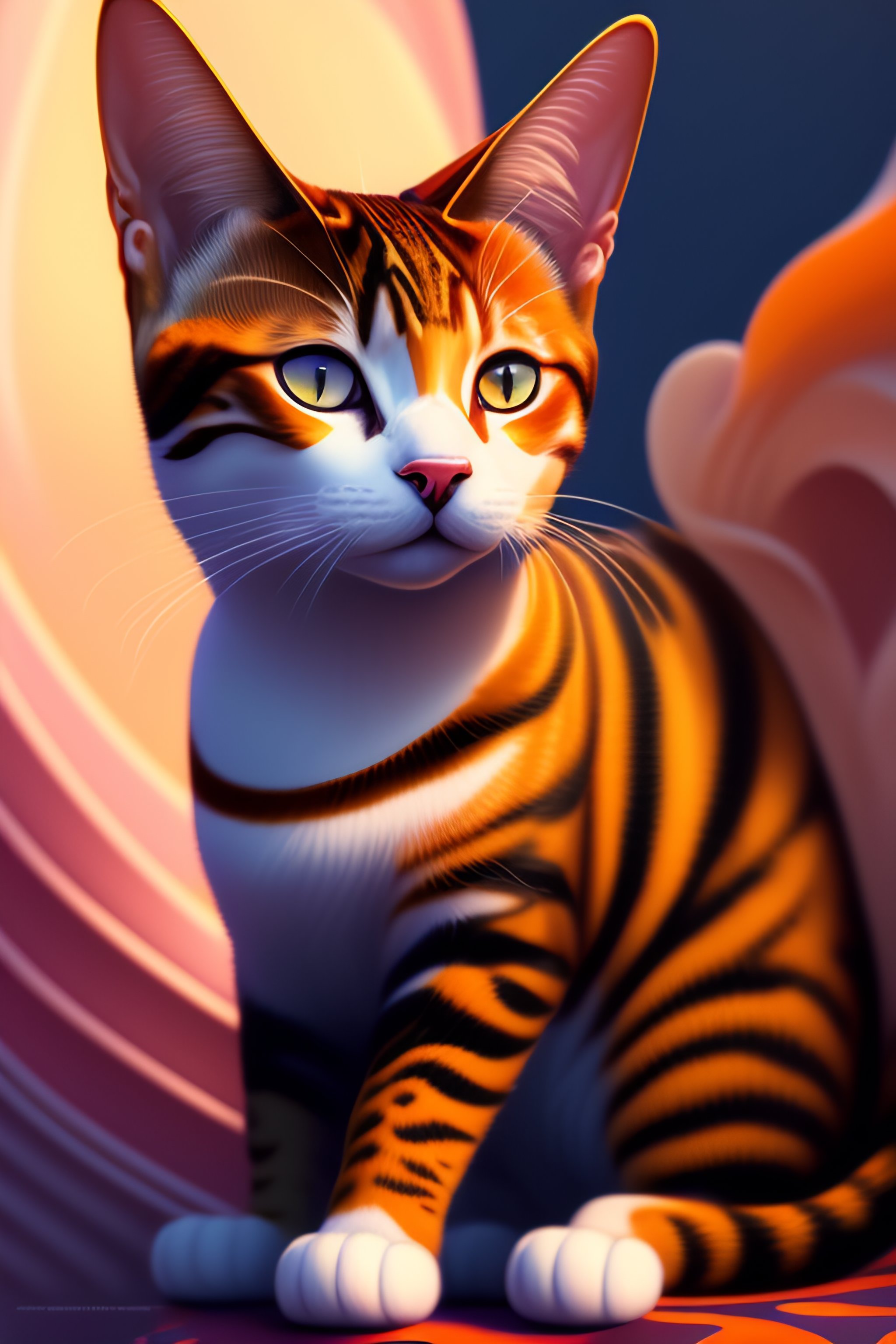 Lexica - Excellent painted isometric view of cat, high quality ...