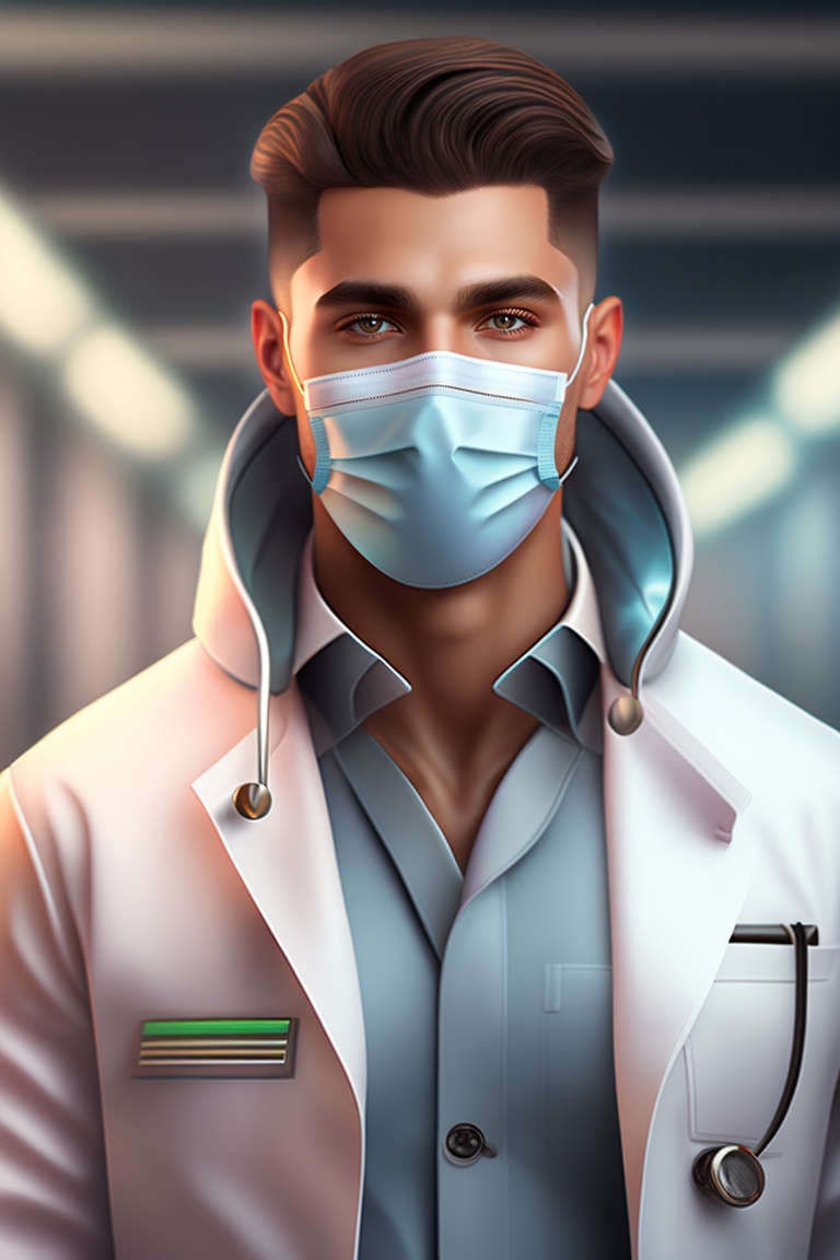 Lexica - Photo of a young male doctor wearing a white doctor suit ...