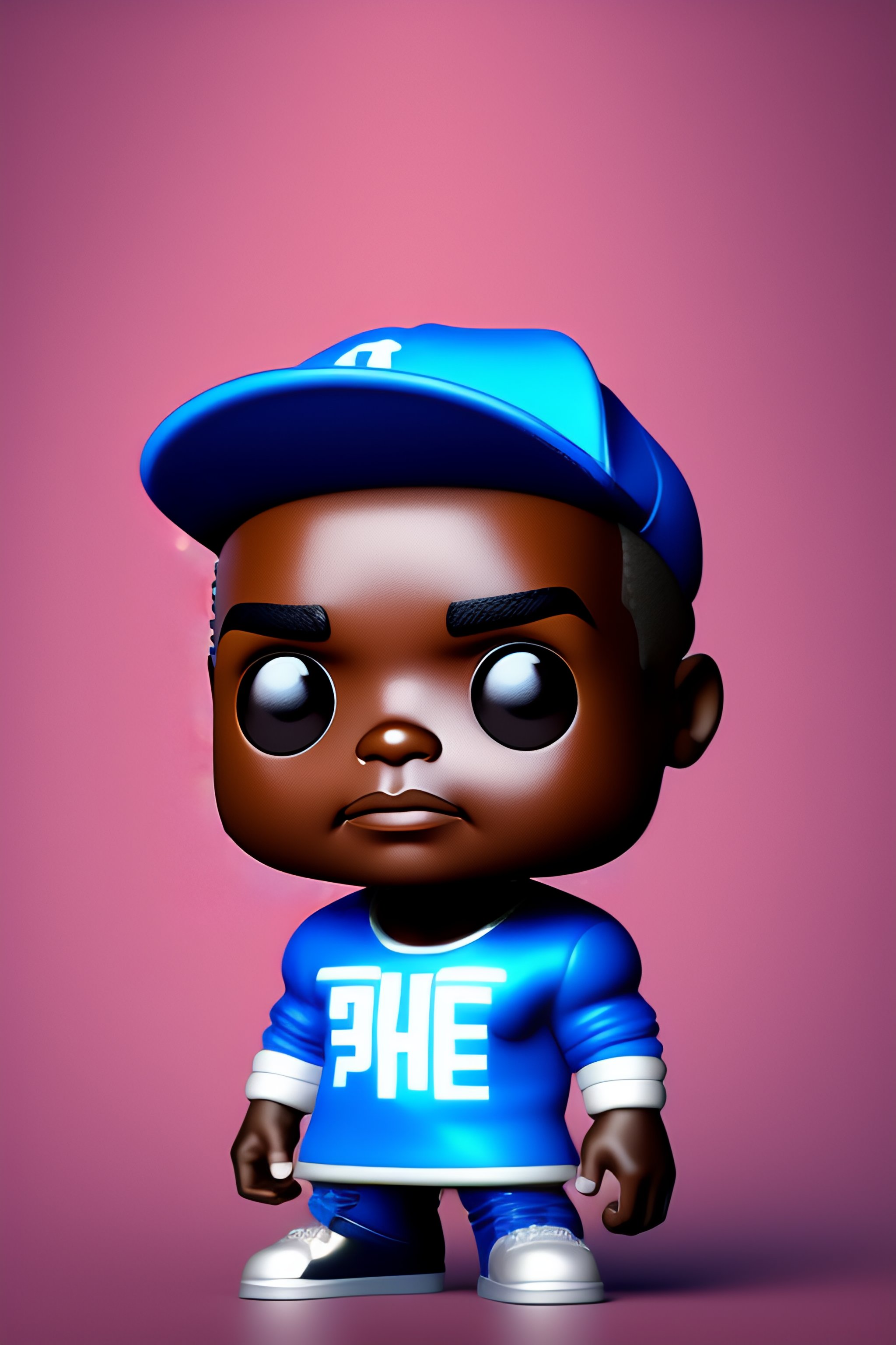Lexica - 3d render of funko pop rappers light guy blue eyes a little ...