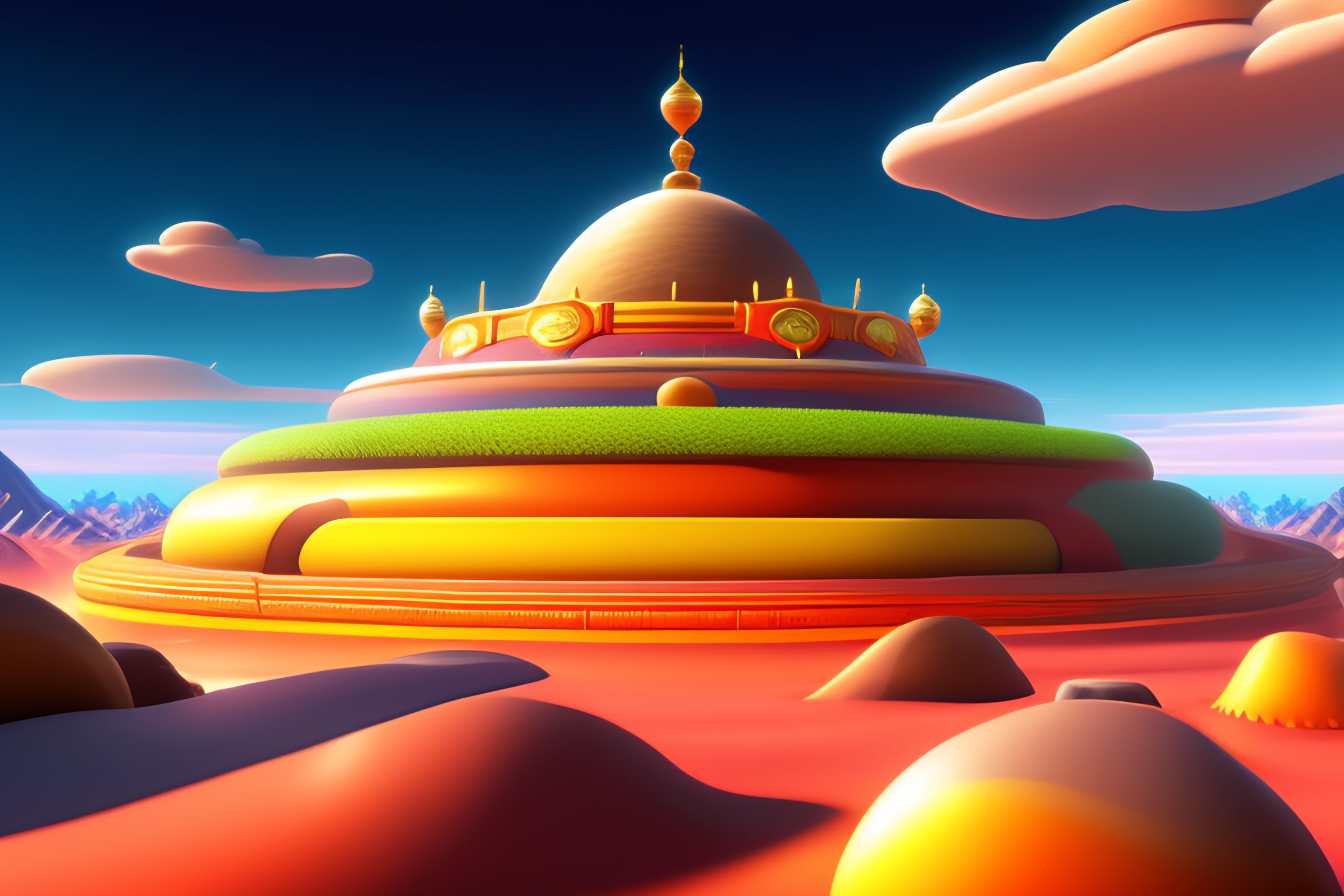Lexica - 3d illustration of planet of king kai from dragon ball z