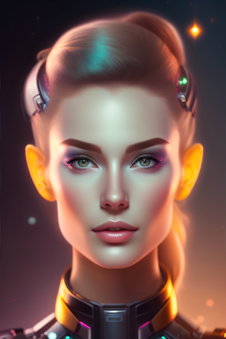 Lexica - Future robot, inteligent look portrait
