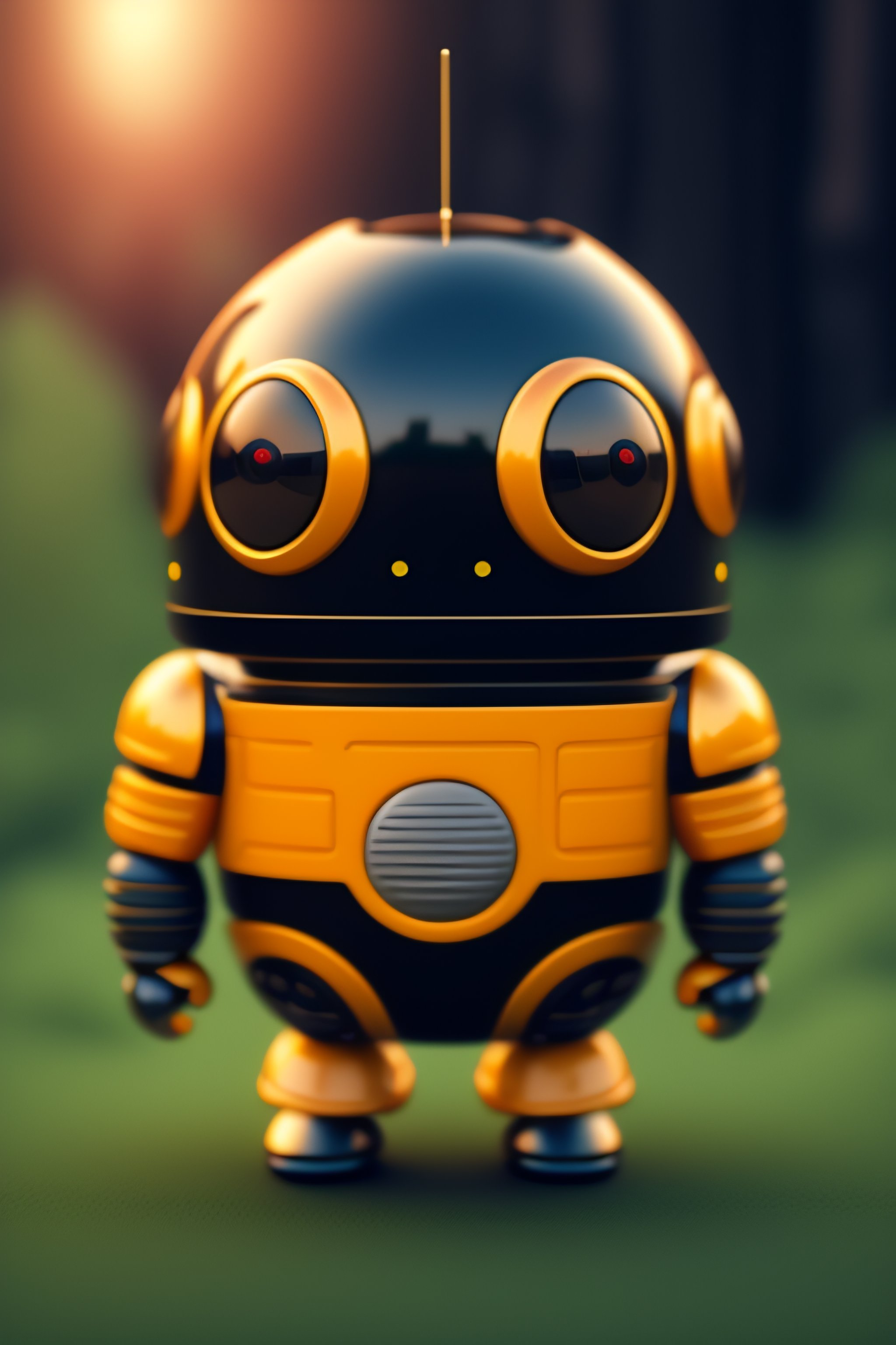 Lexica - C4D render of a comically tiny Cute and adorable ninja droid ...