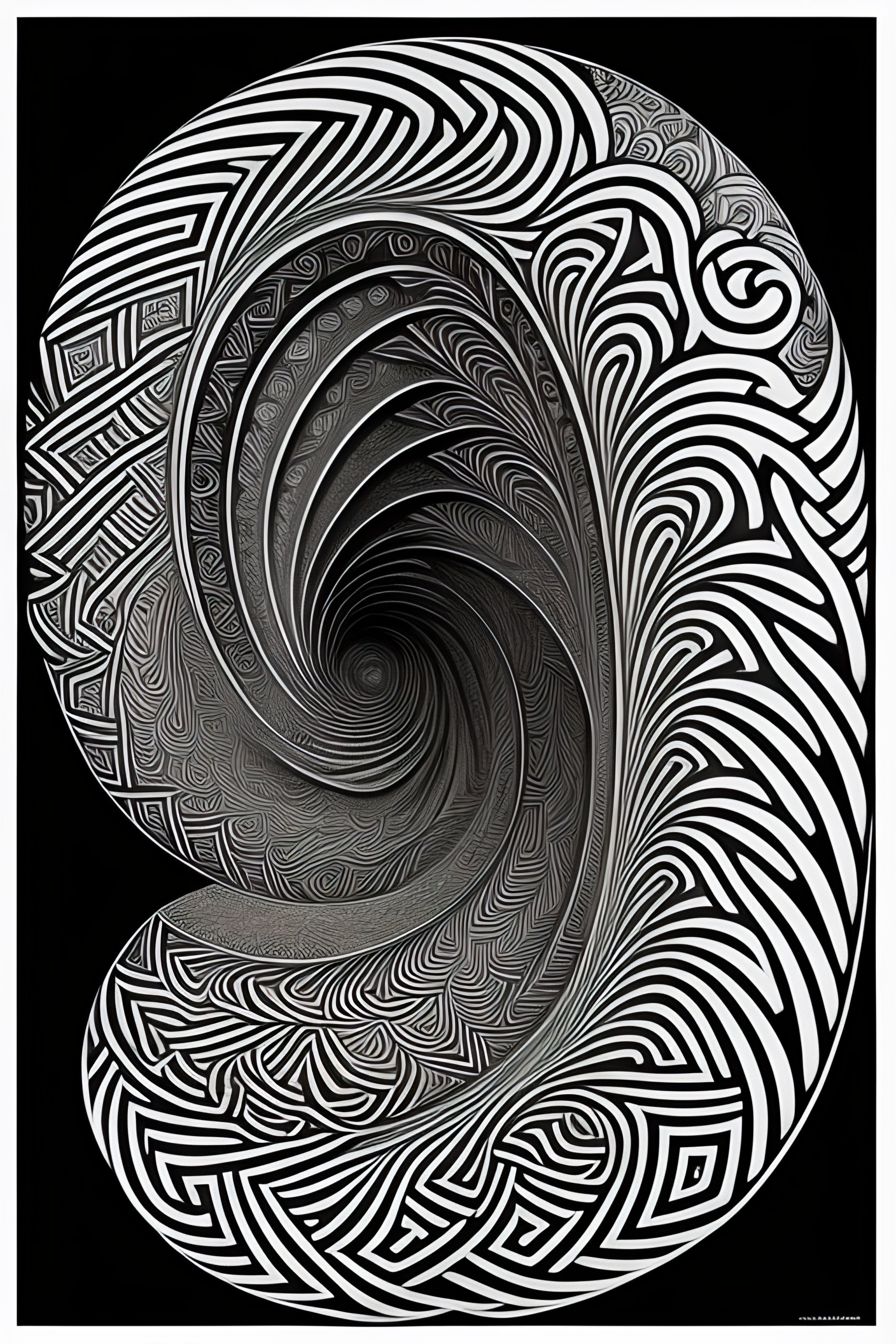 Lexica - Line art zentangle labyrinth