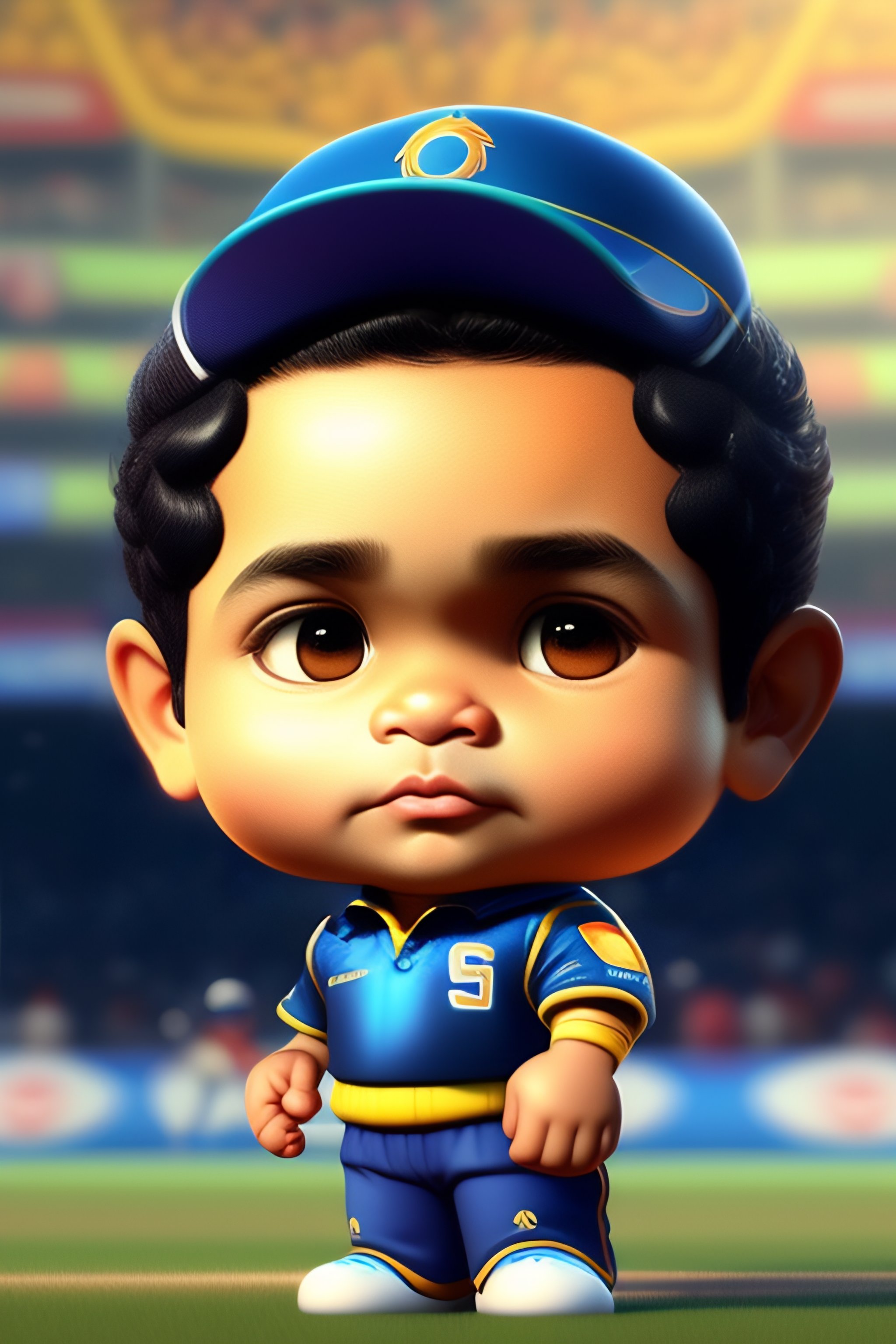 Lexica - Sachin Tendulkar, Cute and adorable cartoon, baby face ...
