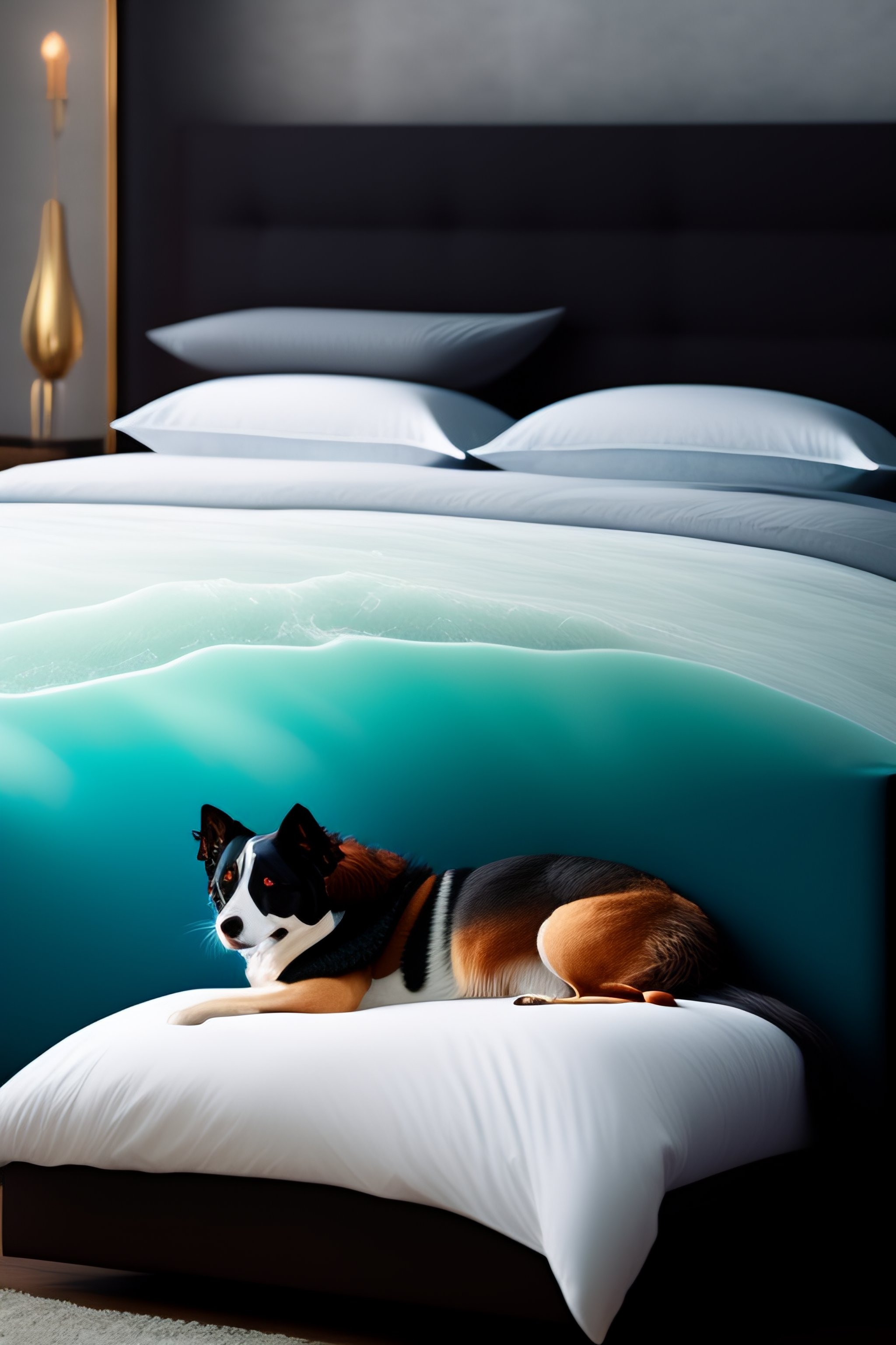 Lexica - OCEAN WITH SUPERMODEL LAYING IN BED