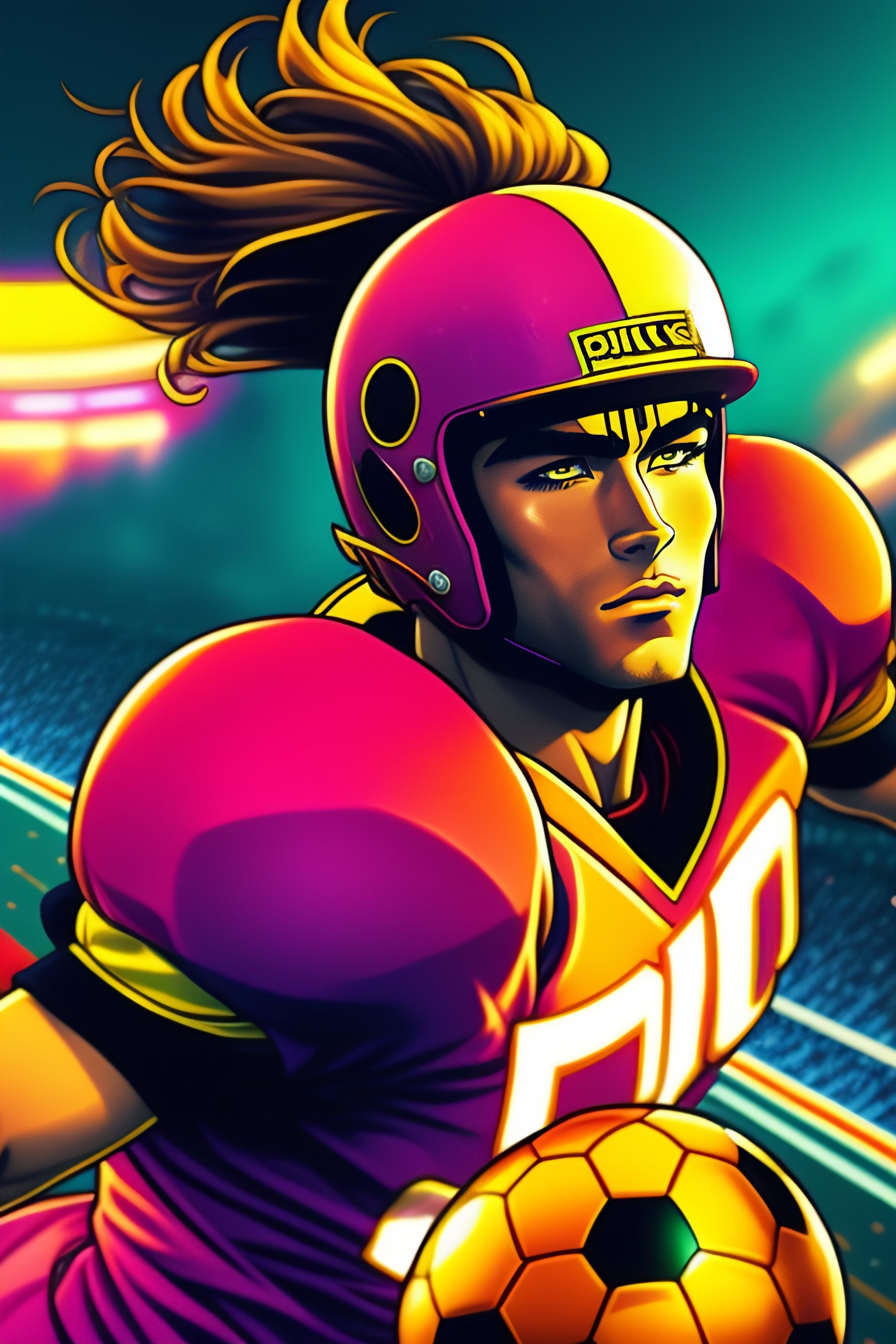 Lexica - Football, Vintage 90's anime style. by Shingo Araki, sci-fi ...