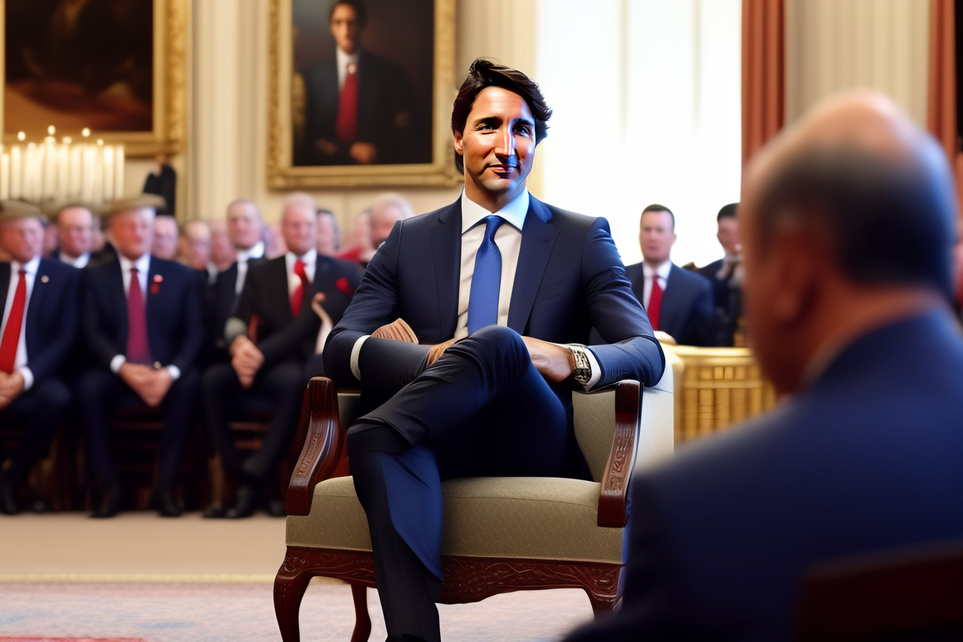 Lexica - Justin Trudeau sitting on a chair