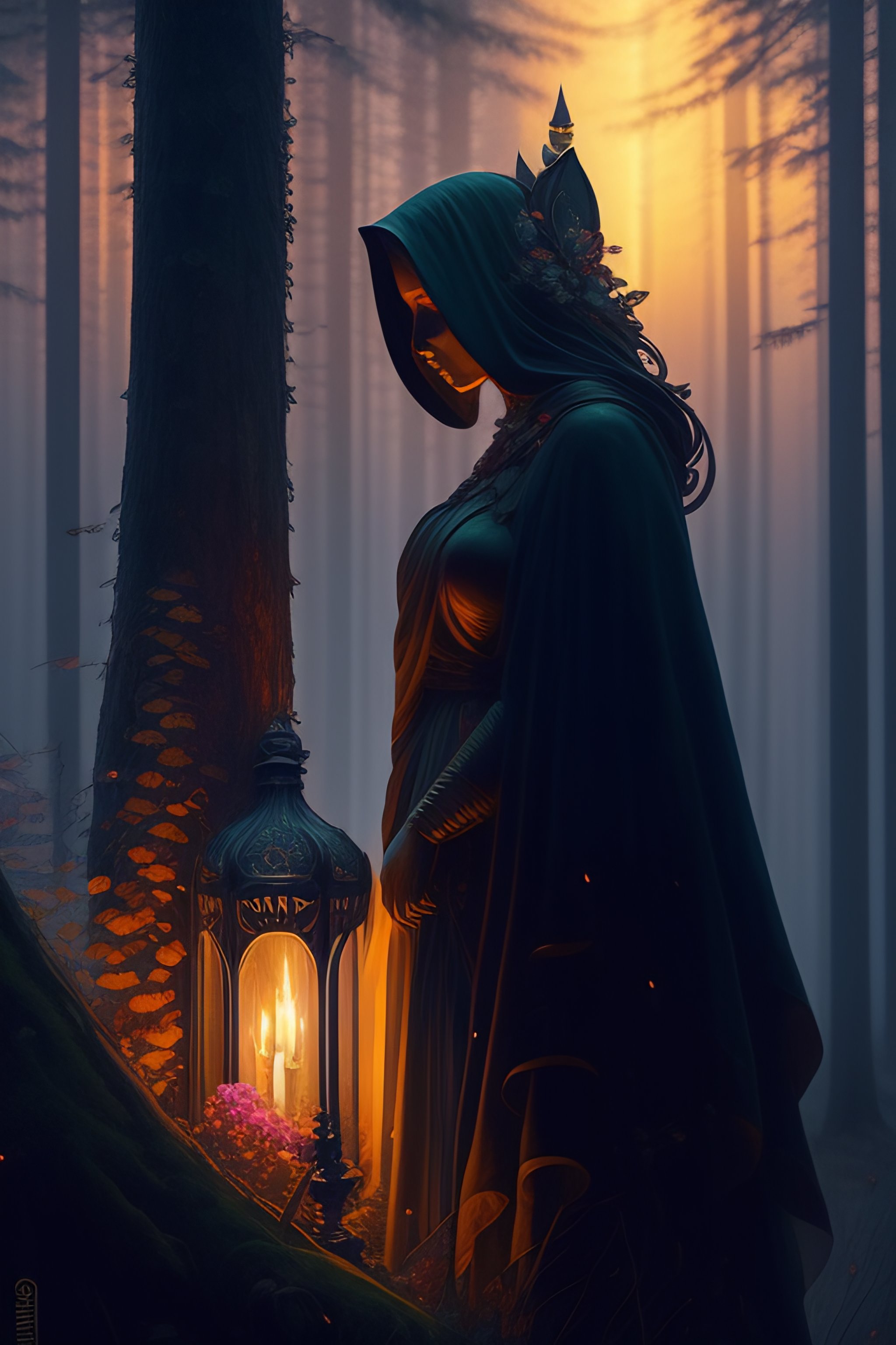 Lexica - Cemitery, dark night, forest melancolic background, art by ...