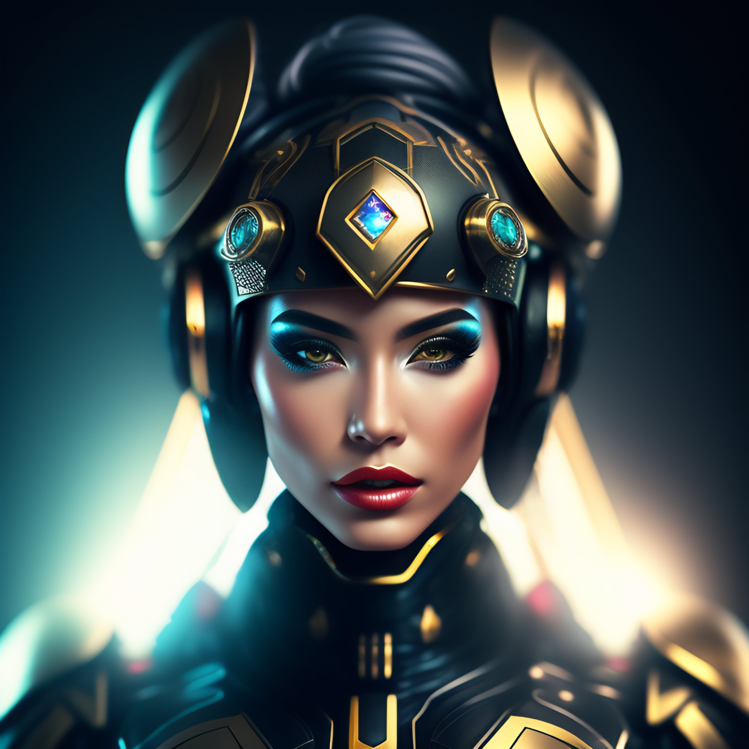 Lexica - Techno magic robot, a character side portrait, realistic, half ...