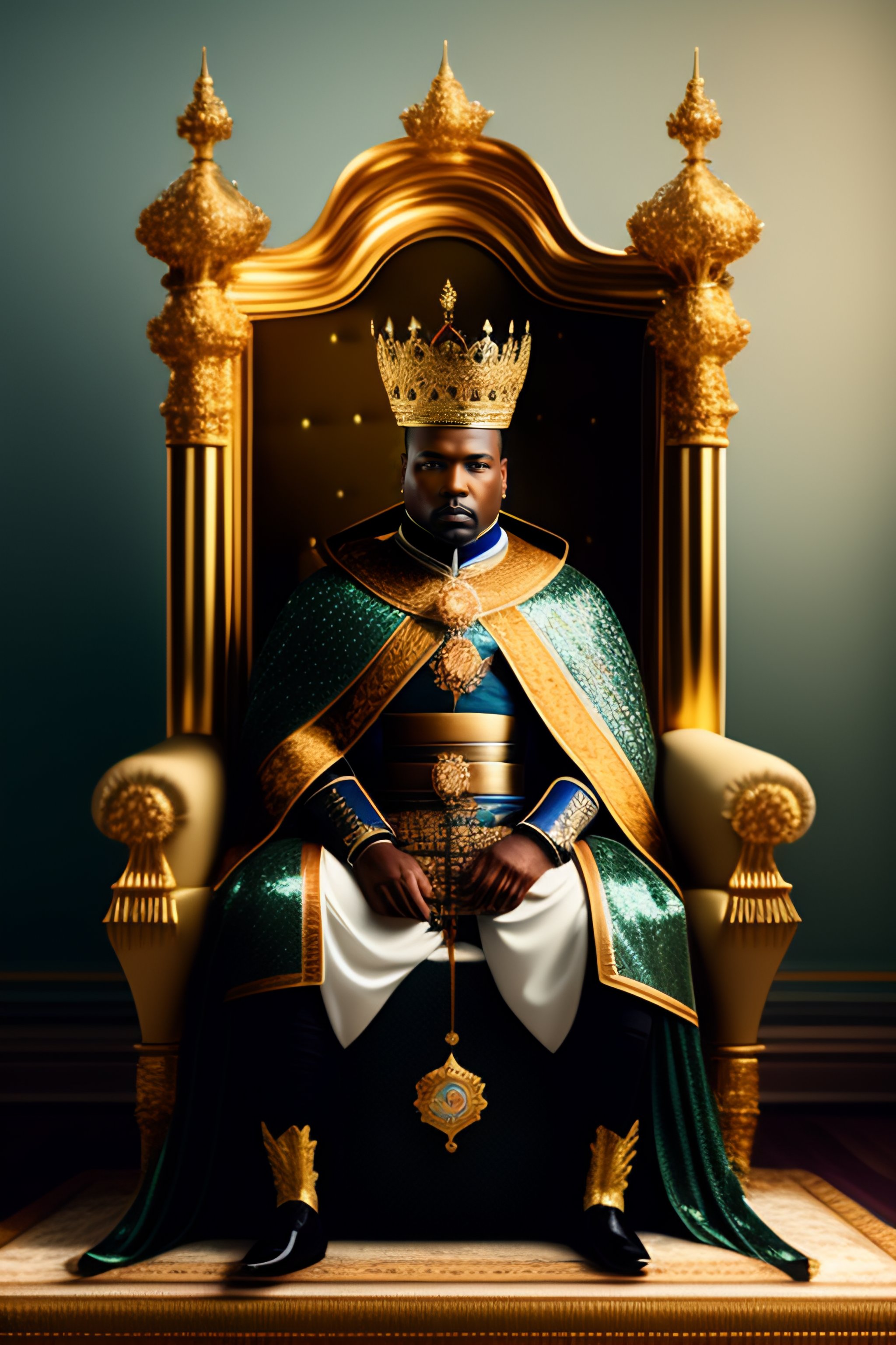 Black King Sitting On His Throne