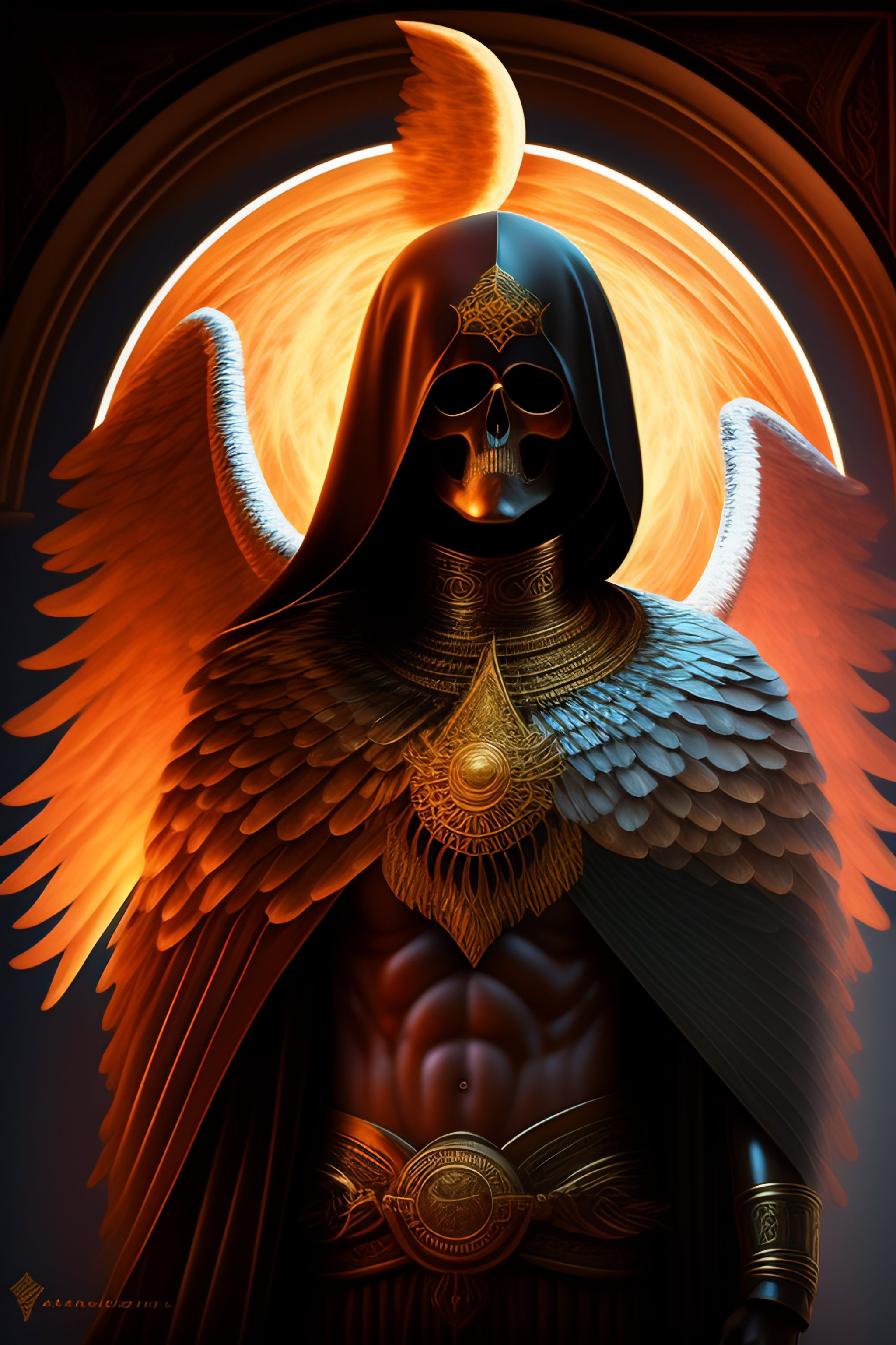 Lexica - The angel of death, man , fine art, intricate