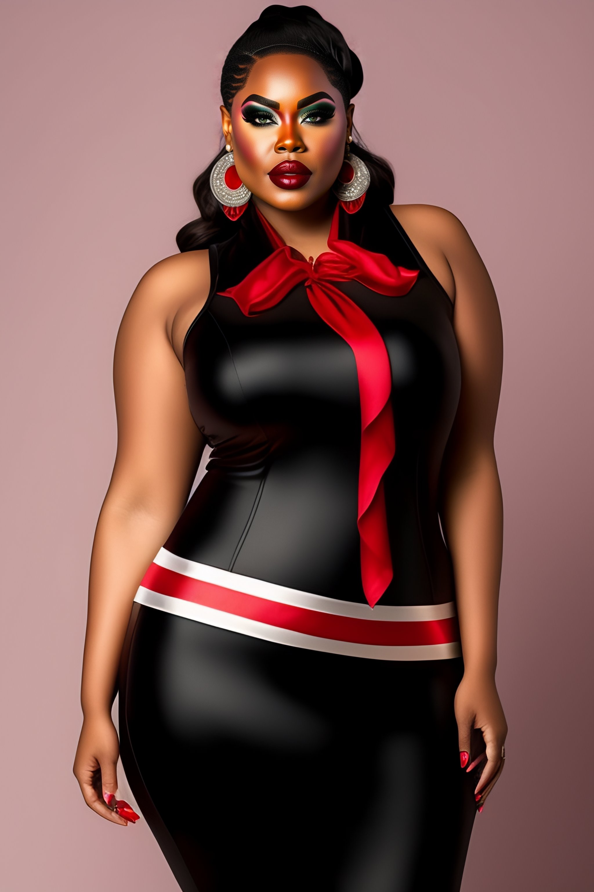 Lexica - Plus size beautuful gothic fashion show black tanktop with red ...