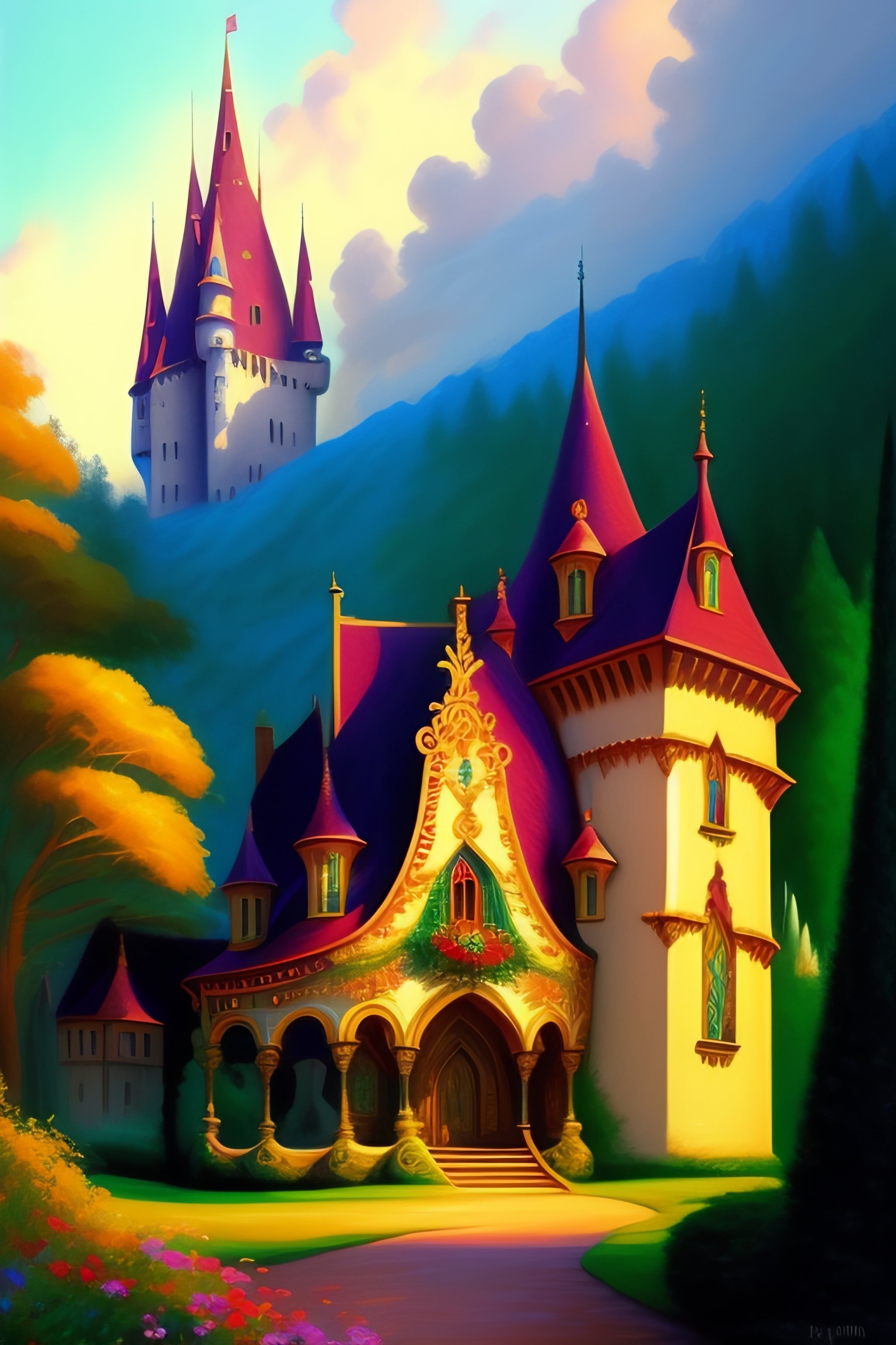 Lexica - Castle mary blair style