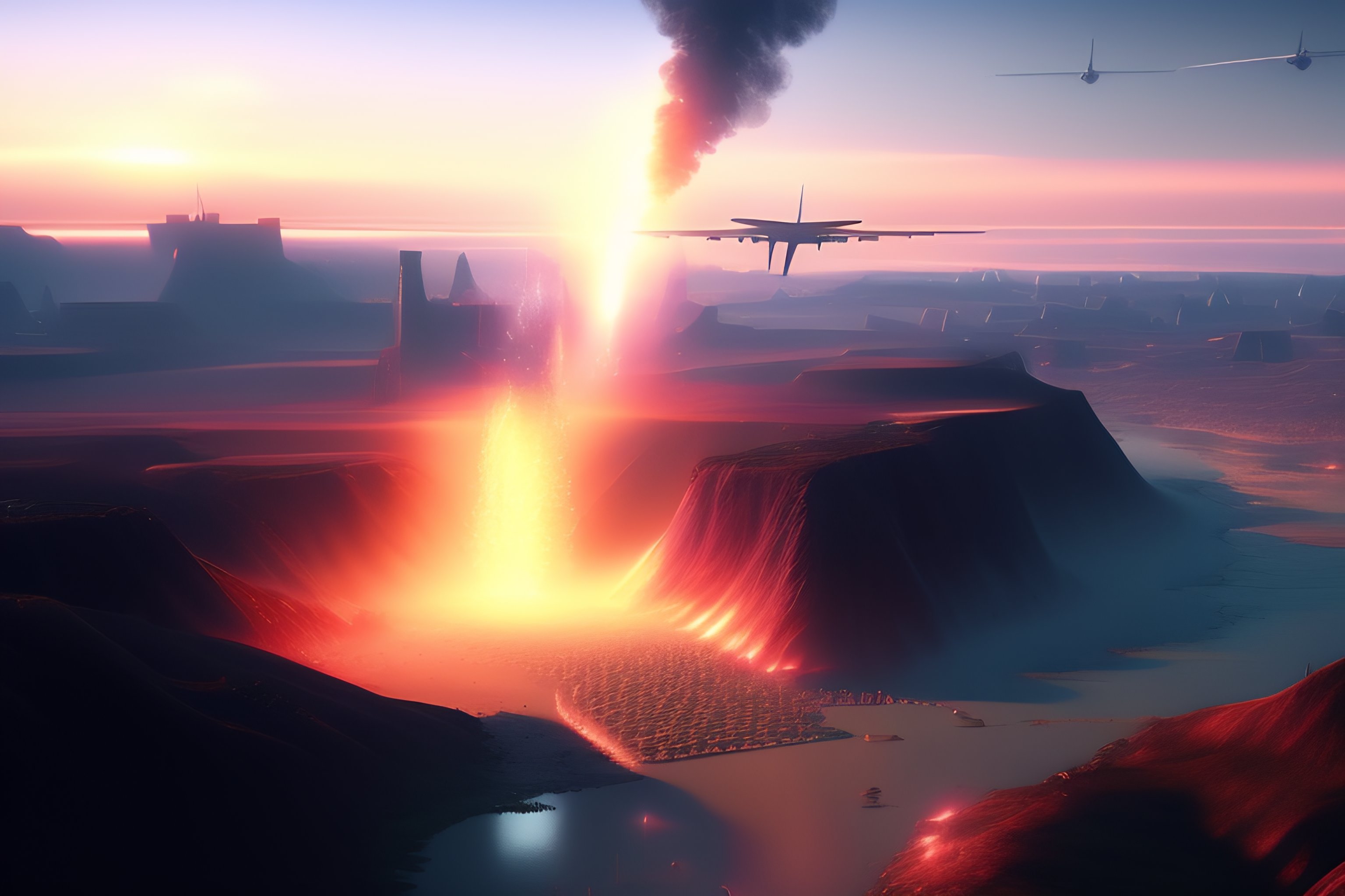 Lexica - Explosion, realistic, aerial shot, real photography, unreal ...