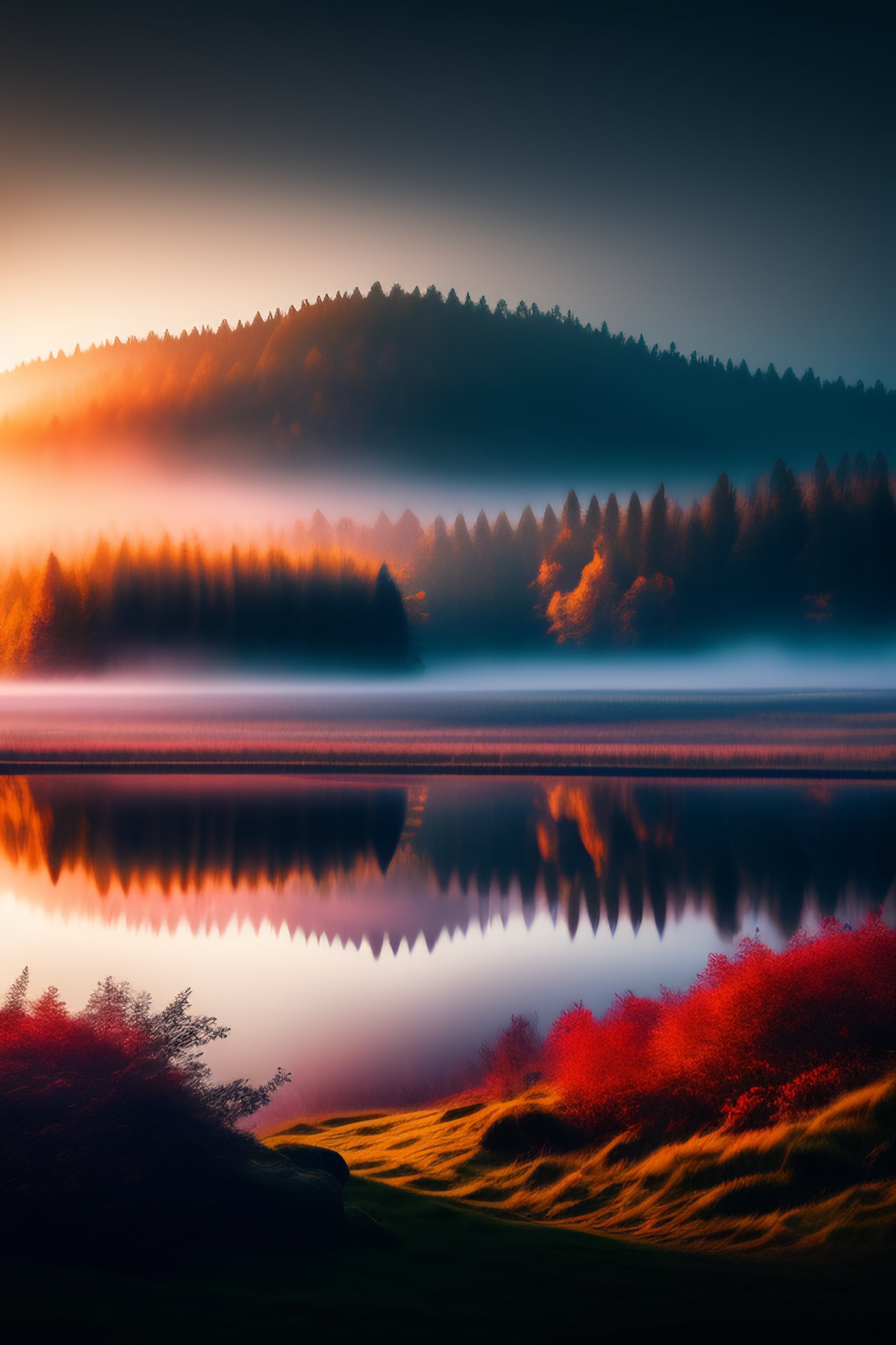 Lexica - Misty morning landscape photography in forest, ultra realistic ...