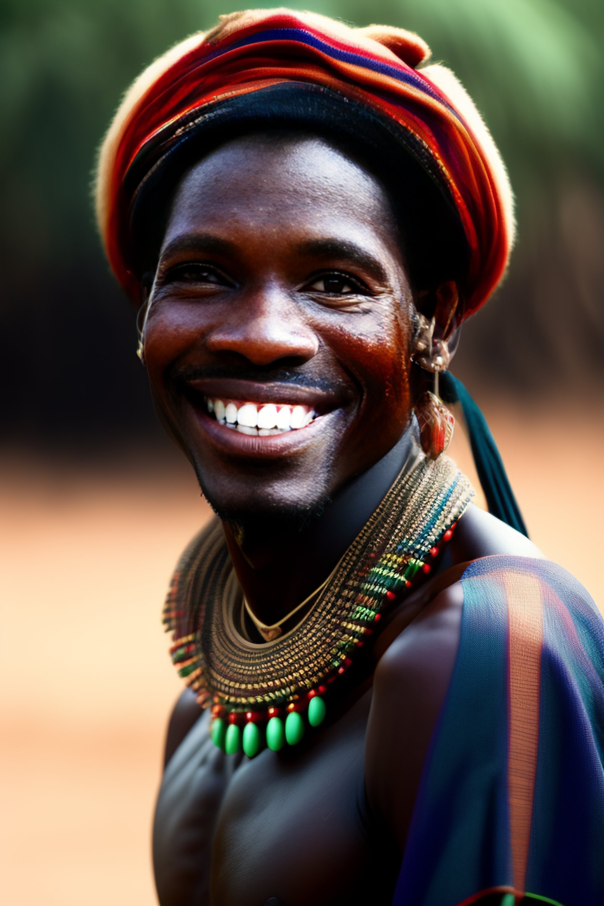 Lexica - Smiling African tribal man
