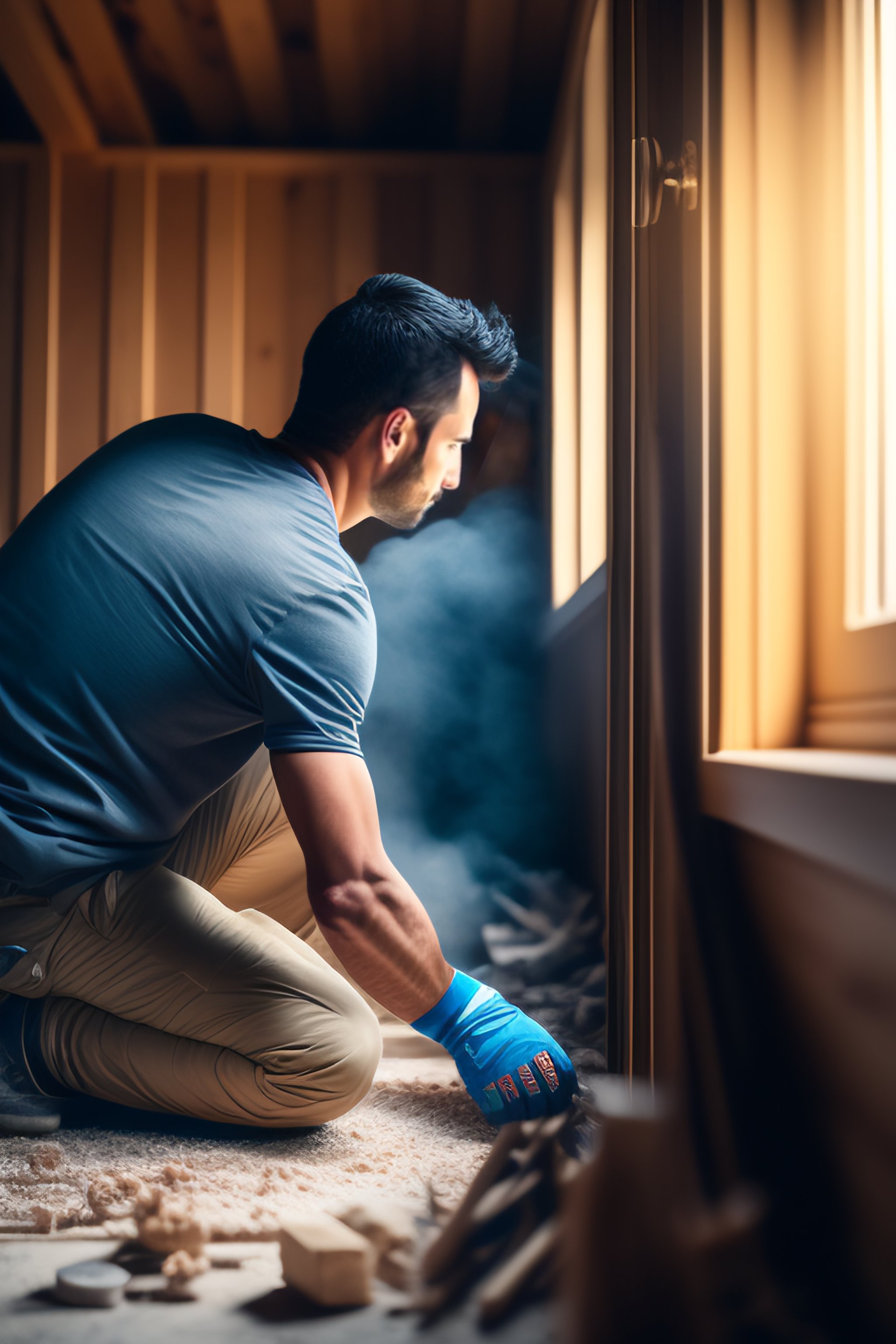Lexica - Portrait of a man remodeling a house