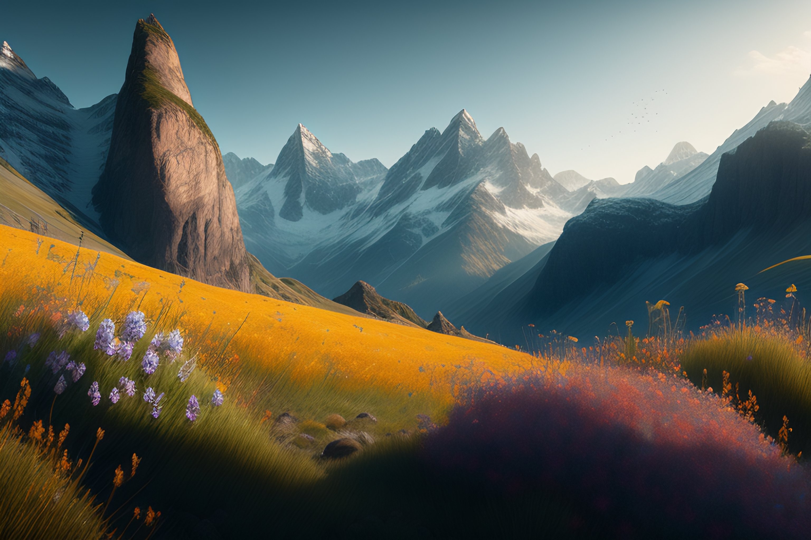 Lexica - Beautiful and highly detailed matte painting of mountain ...