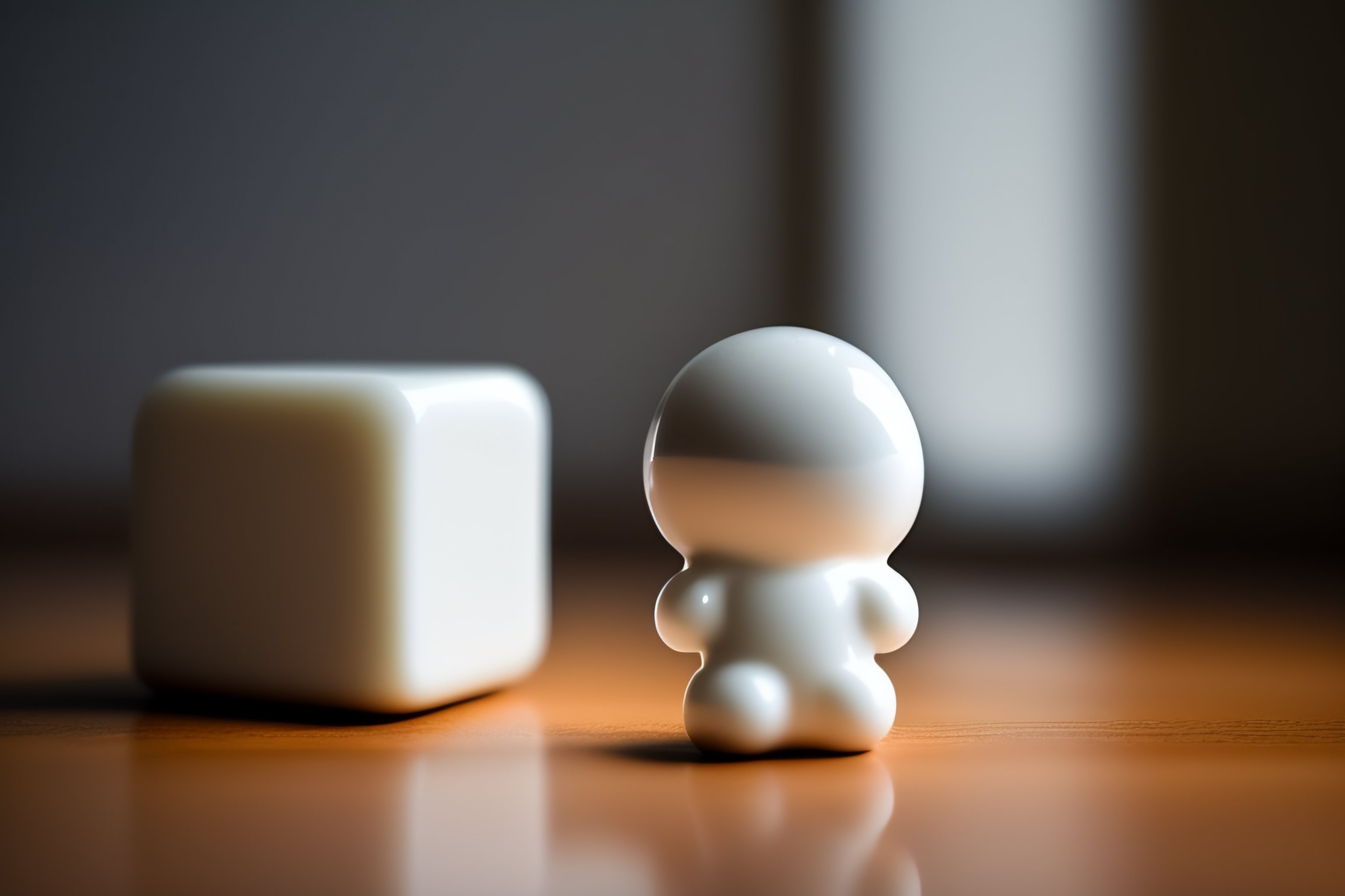 Lexica - A simple marble doll. It stands in a pure white space.
