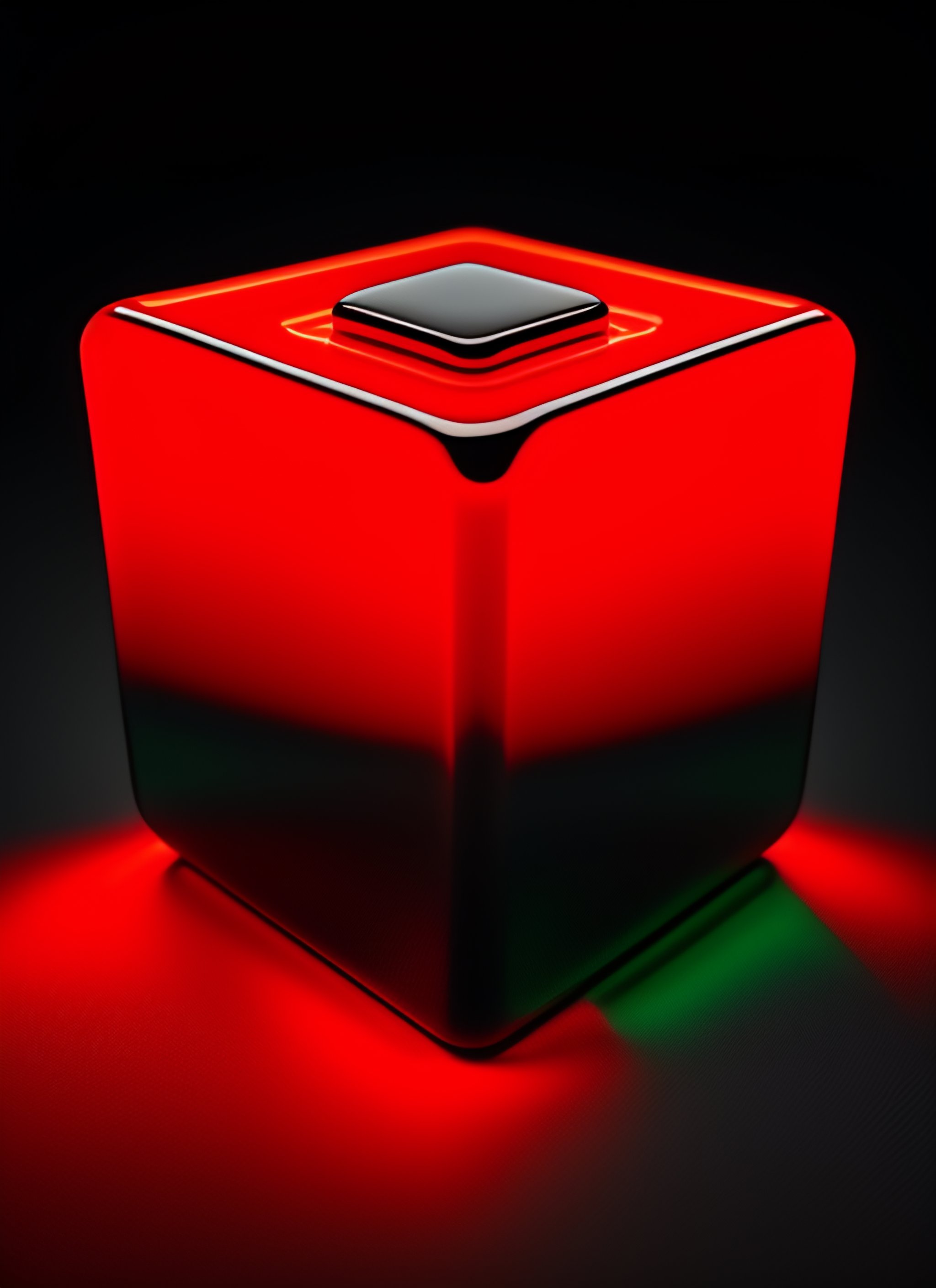 Lexica - 3d cube with red neon lines, black background, bokesharp focus depth, very detailed