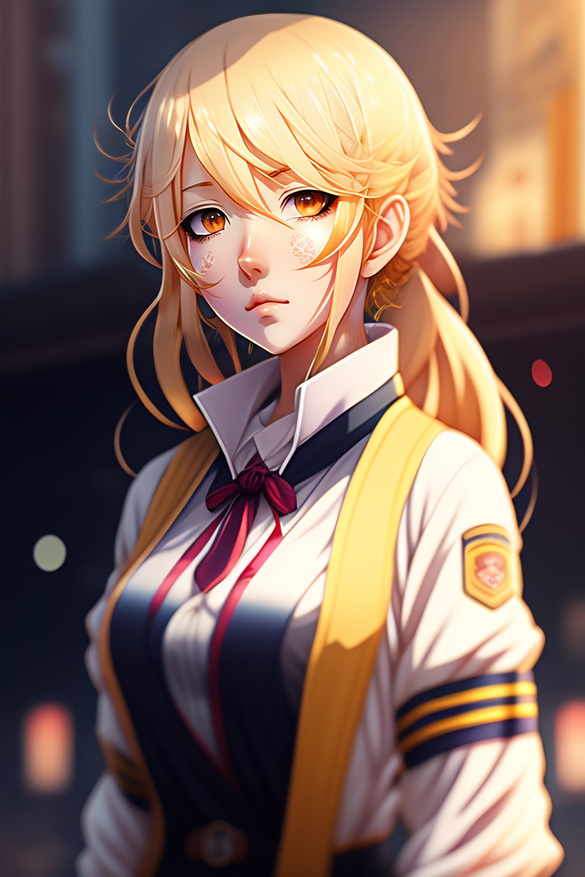 Lexica - Anime girl, seinen, yellow hair, smart, magic, adult, Krenz ...