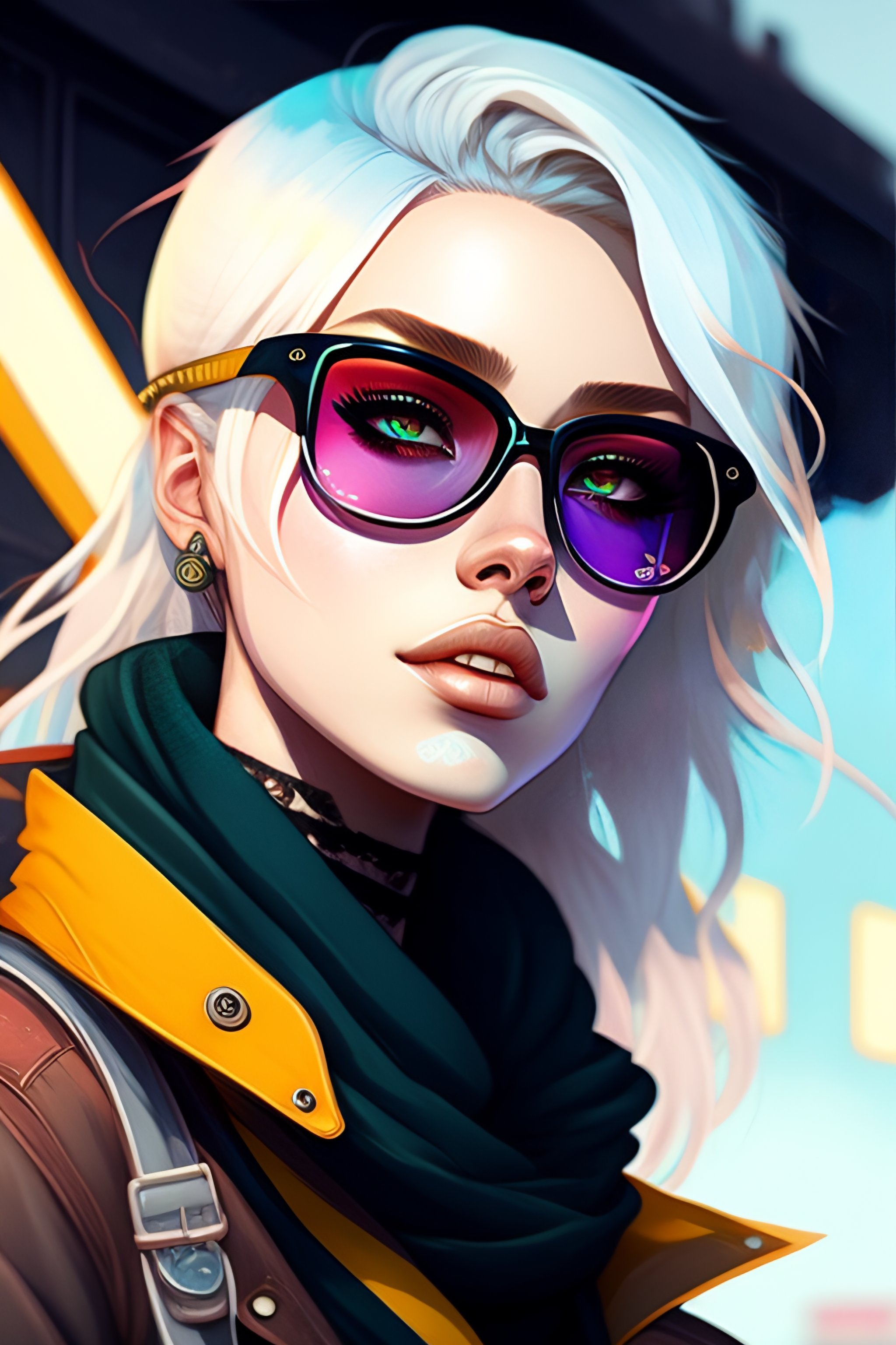 Lexica - Highly detailed portrait of a sewer emo punk lady student ...