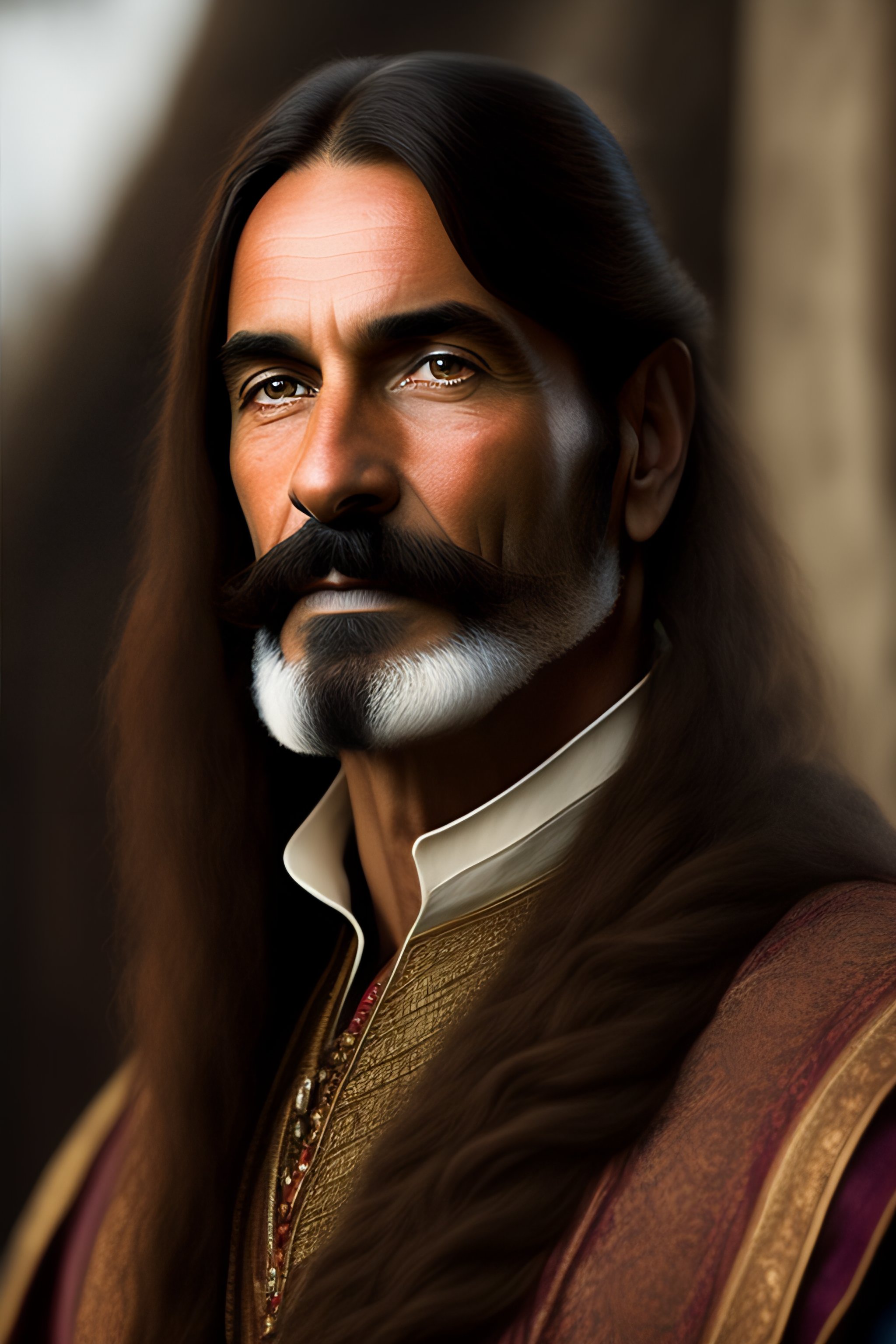 Lexica - 60 year noble, brown eyes, medieval blue clothes, male ...