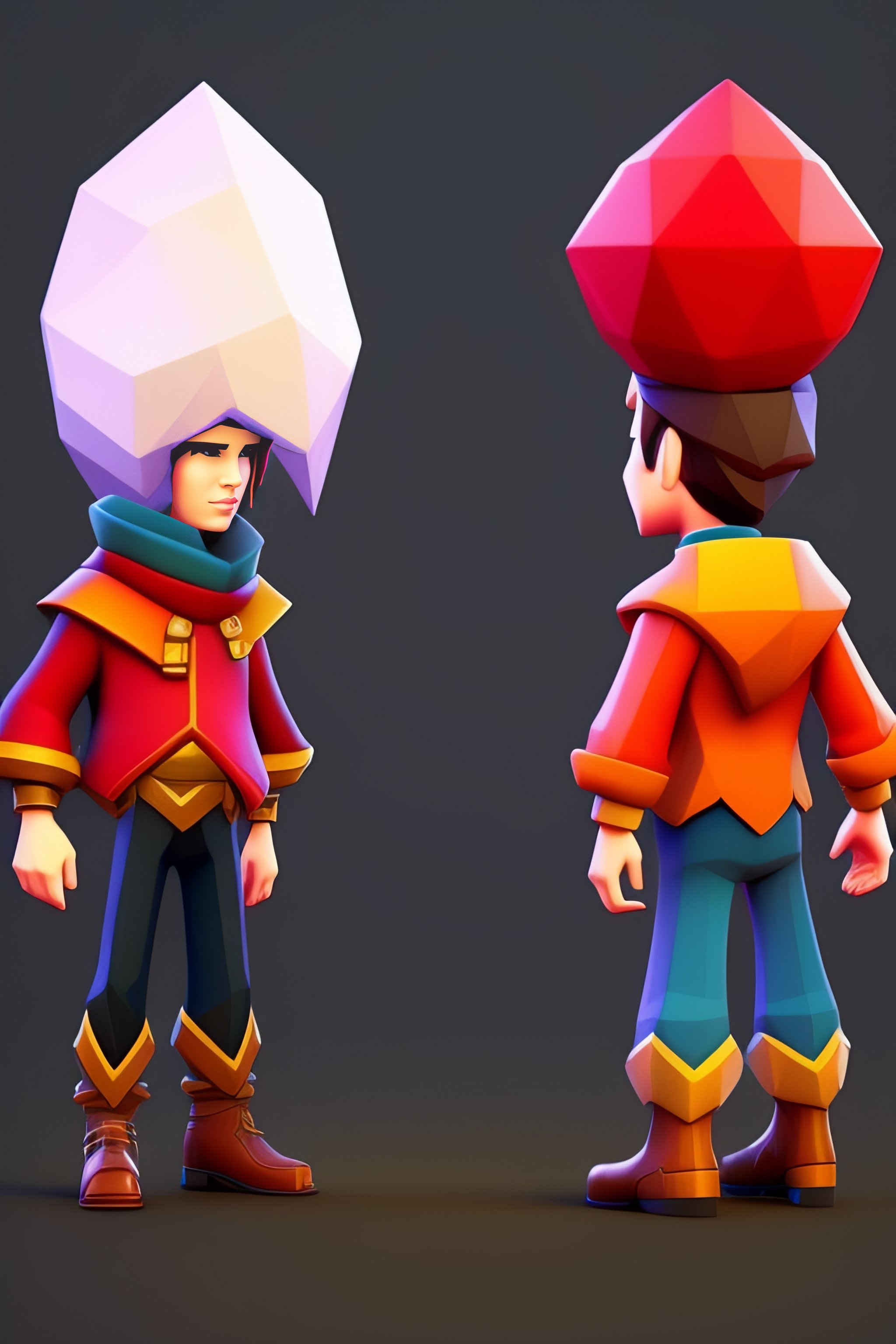 Lexica - Low poly style characters