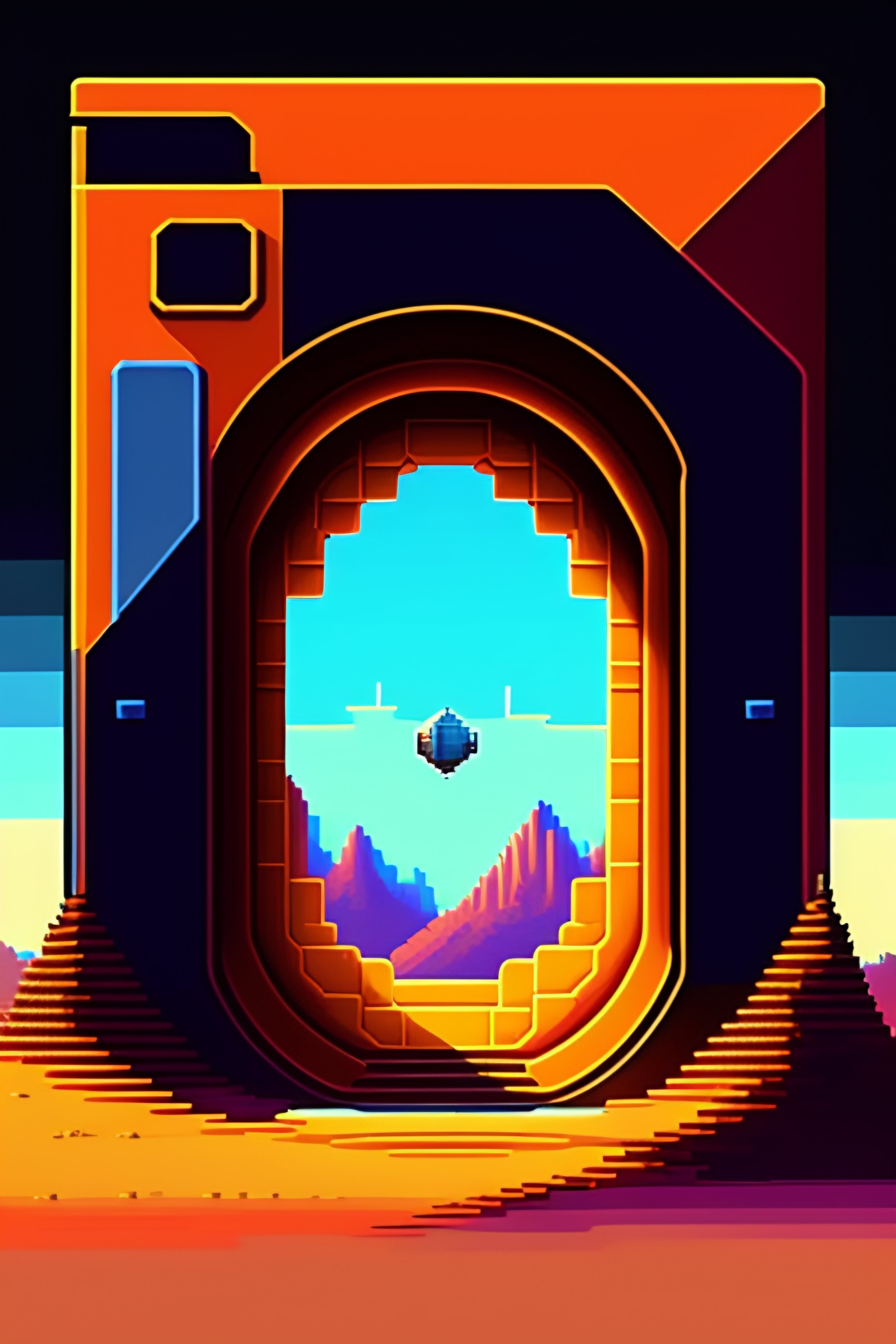 Lexica - Pixel art, retro pixel style, gameboy graphic, futuristic cyberpunk portal, mystical ...