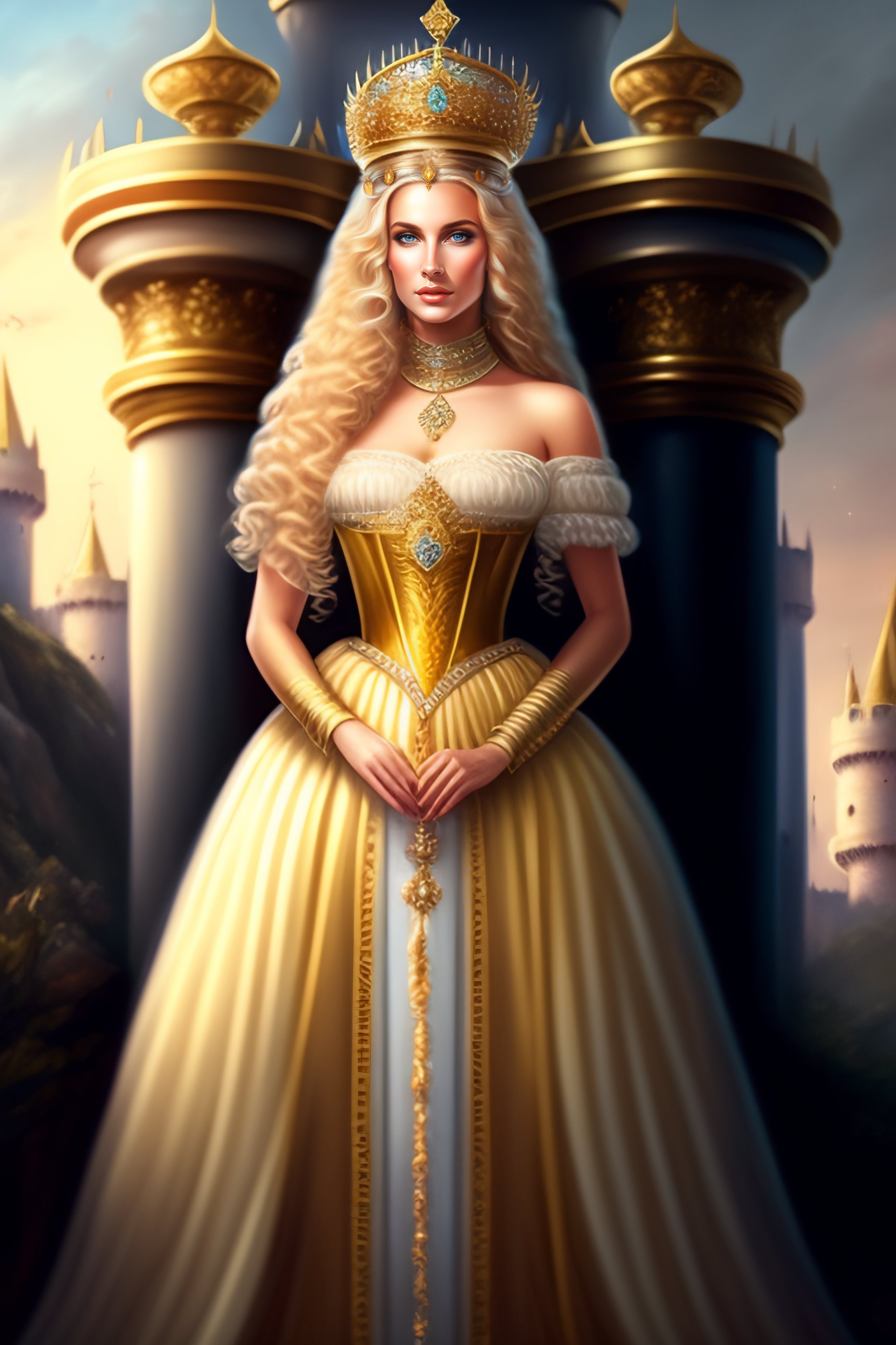 Lexica - Painting of the empress of the light, majestic, crown with ...