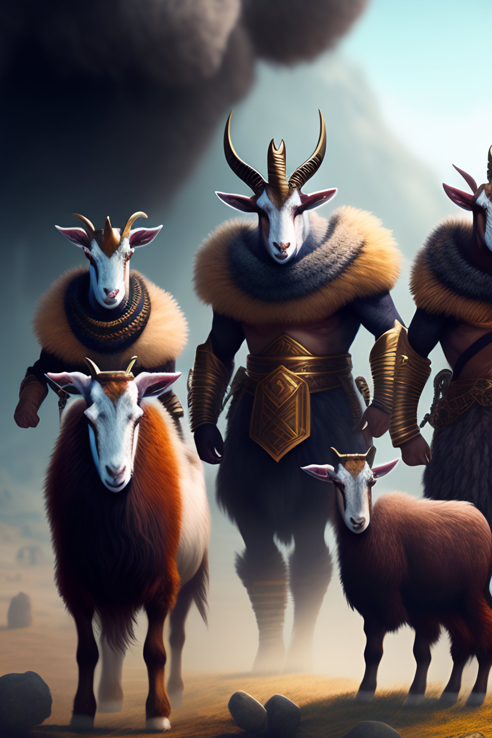 Lexica - A group of goat-headed monster warriors