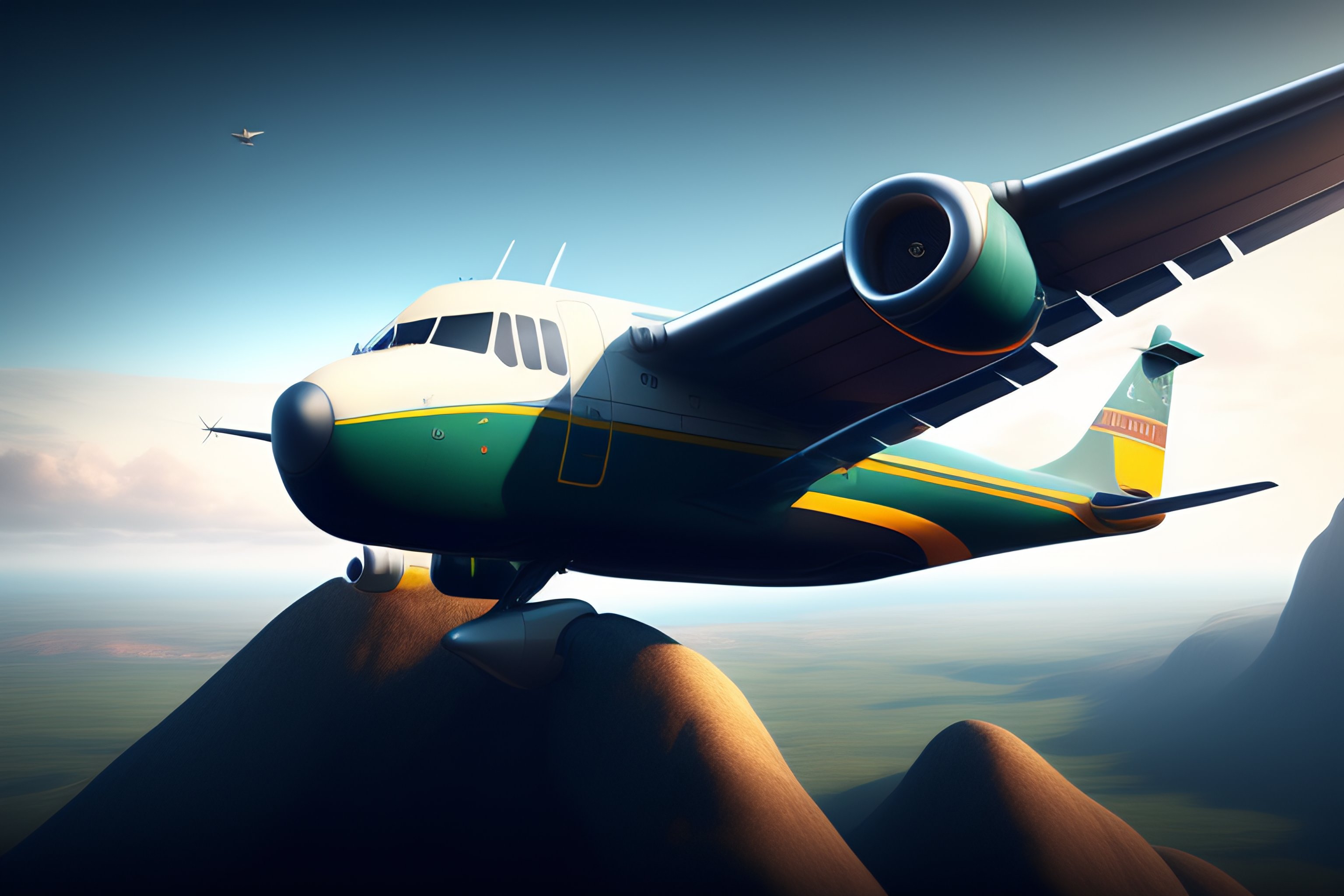 Lexica - The plane hanged with a rope, realistic, aerial shot, real ...