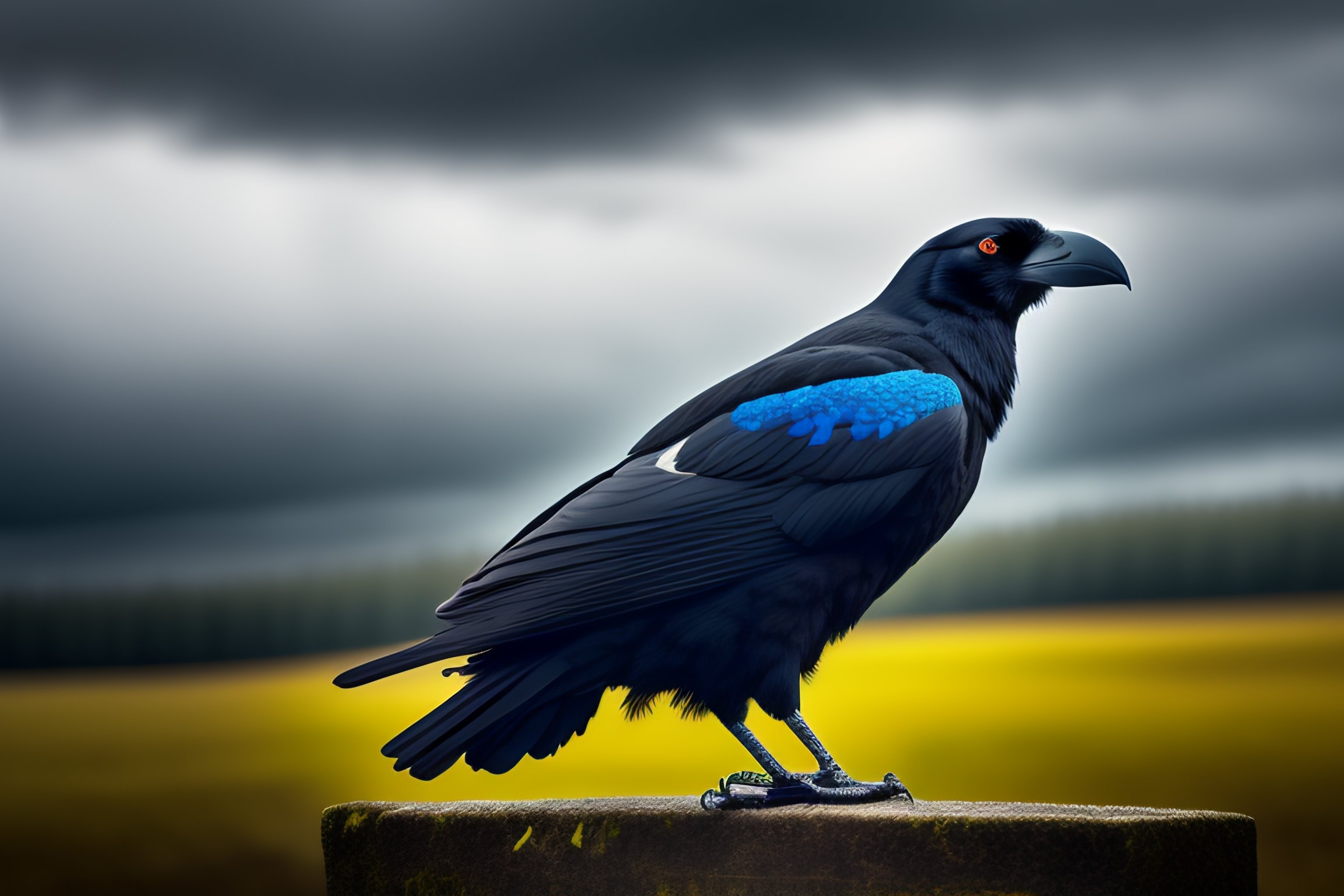 Lexica - Portrait of a hybrid raven and robot against a background of ...