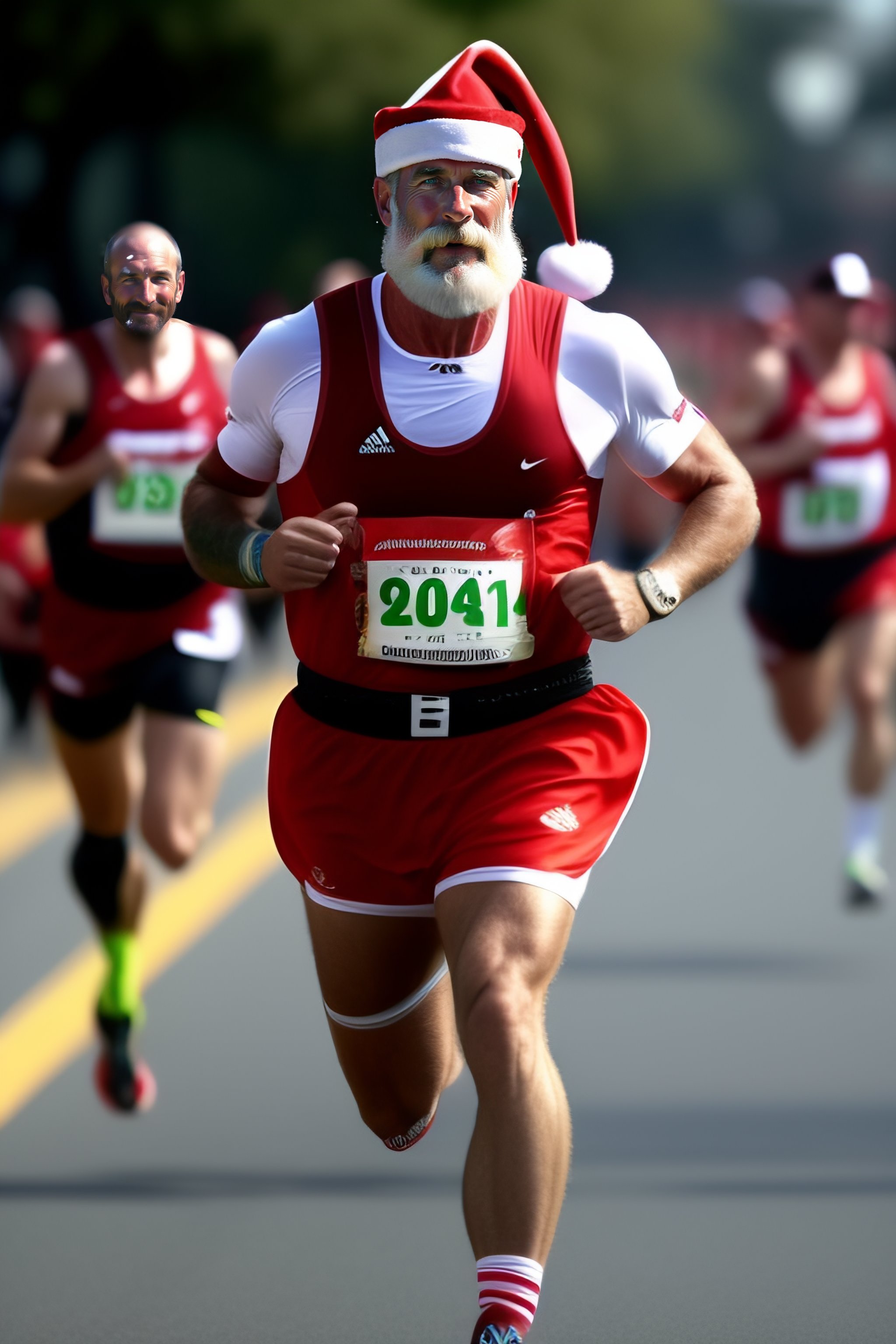 Lexica - Leigh slatcher as Santa with grey stubble no hat in a die hard ...