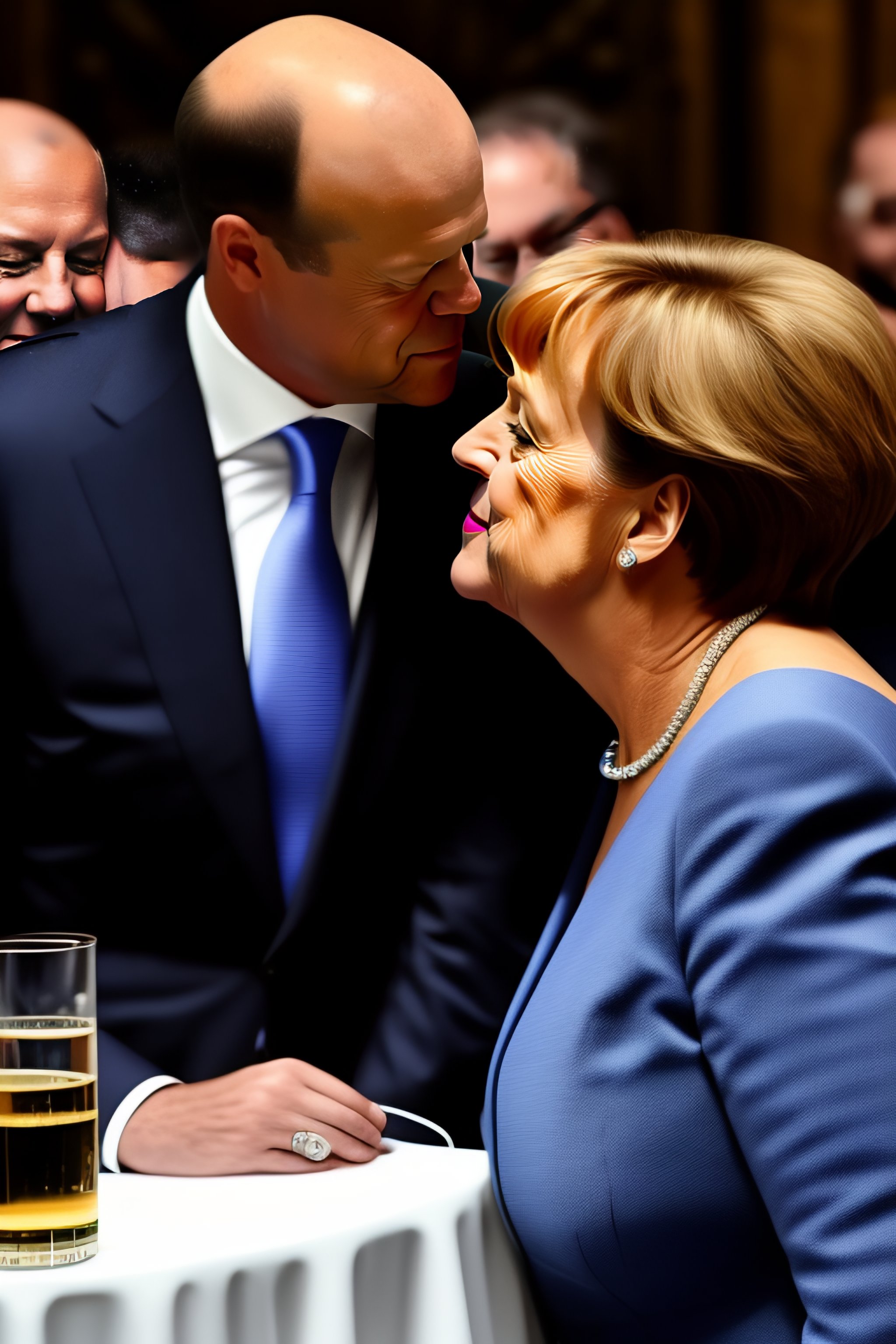 Lexica - Olaf Scholz kissing Angela Merkel.